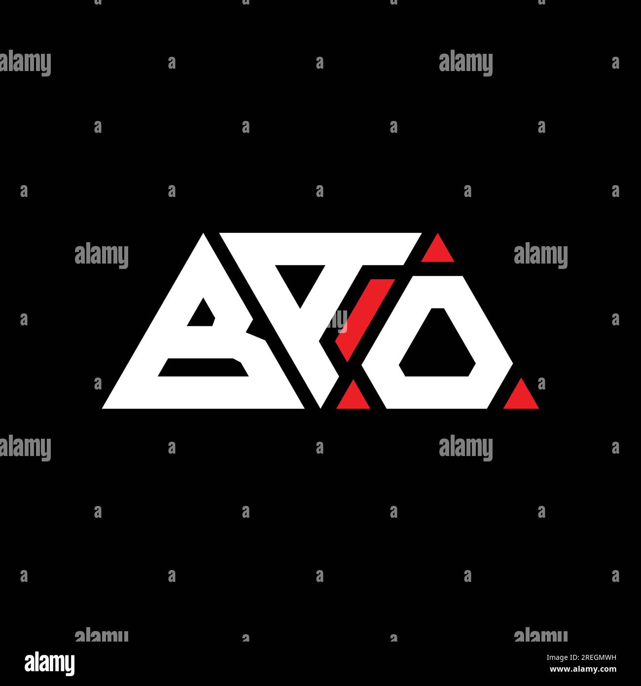 BAO triangle letter logo design with triangle shape. BAO triangle logo ...