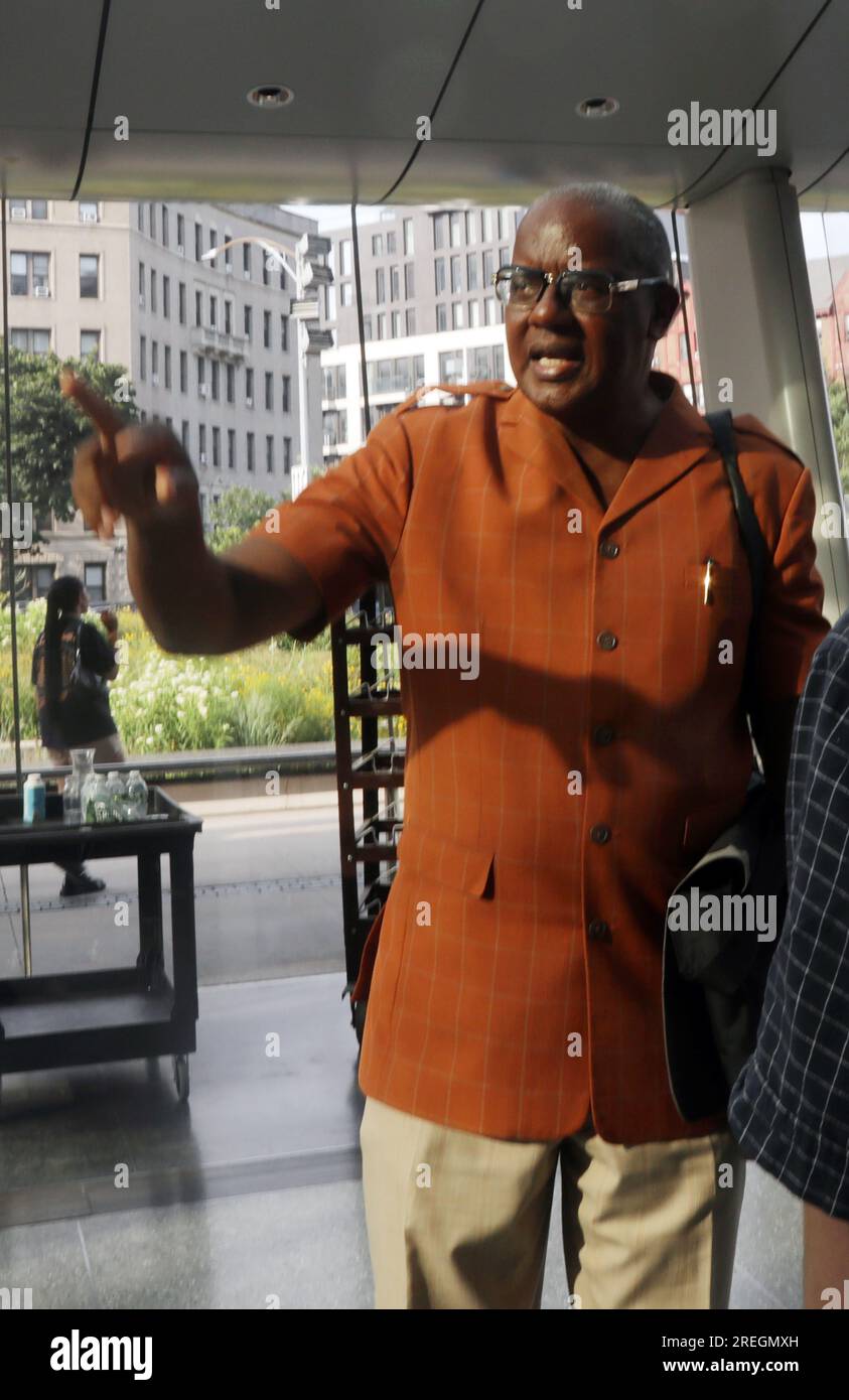 BROOKLYN, NEW YORK, JULY 27: Photographer Jamel Shabazz sits in ...