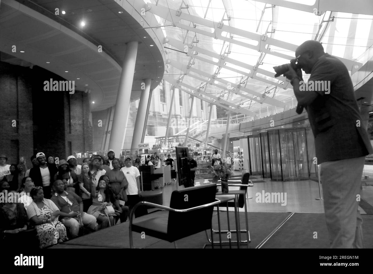 BROOKLYN, NEW YORK, JULY 27: Photographer Jamel Shabazz sits in ...