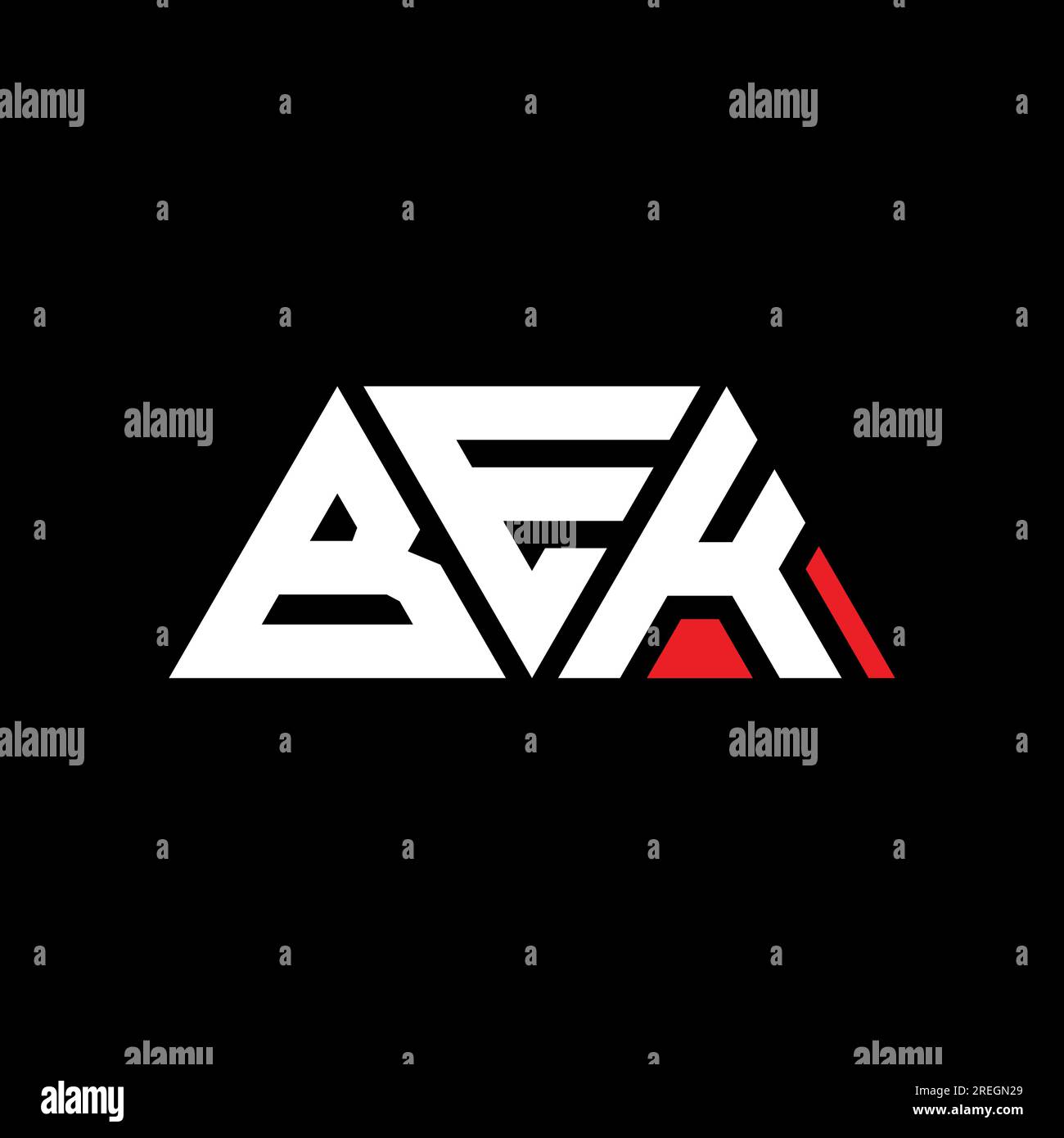 BEK triangle letter logo design with triangle shape. BEK triangle logo ...