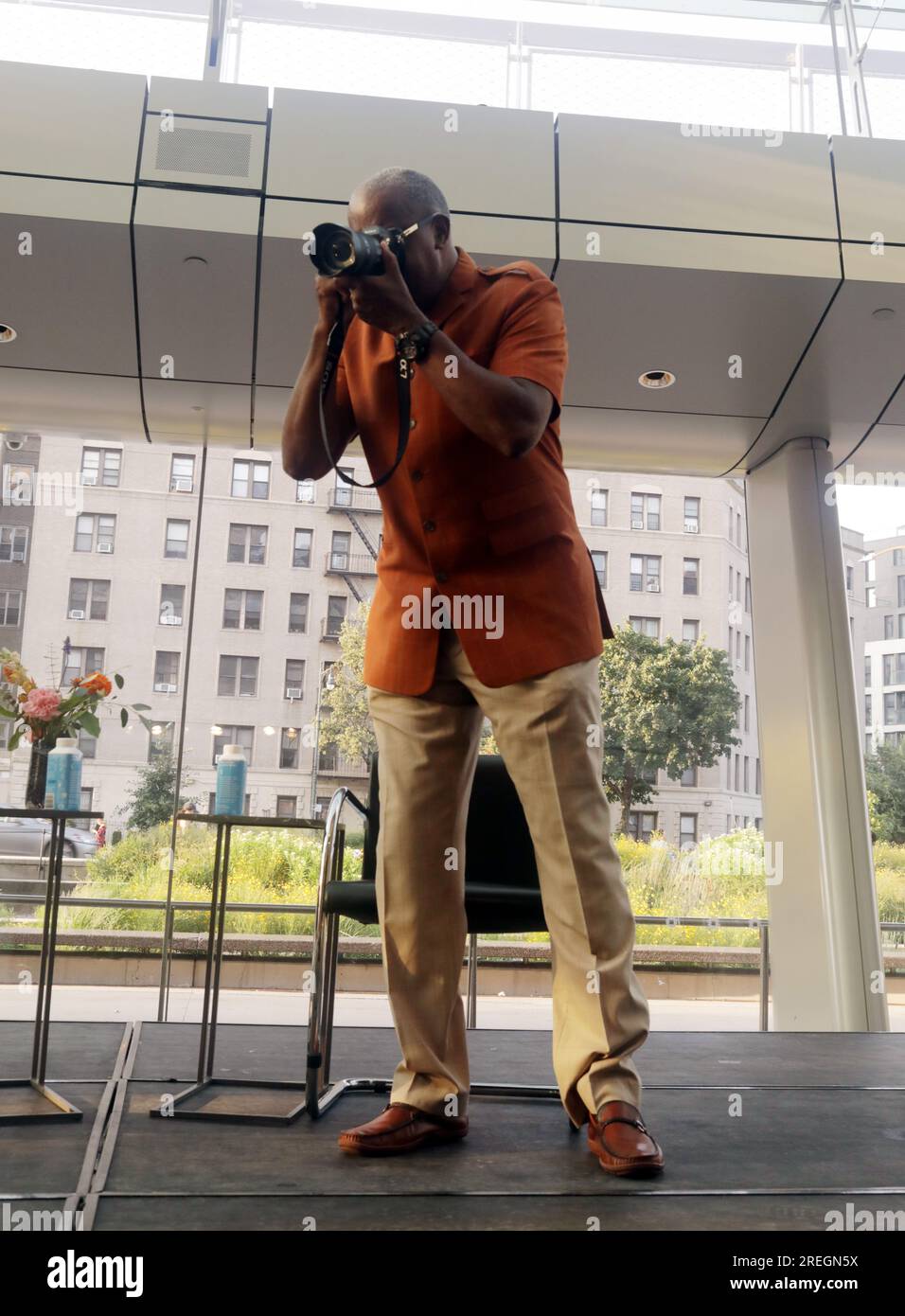 BROOKLYN, NEW YORK, JULY 27: Photographer Jamel Shabazz sits in ...