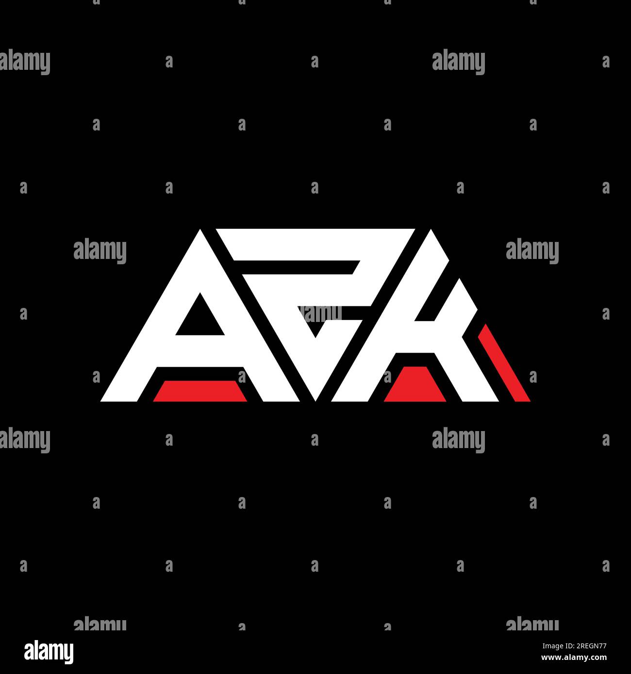 AZK triangle letter logo design with triangle shape. AZK triangle logo ...