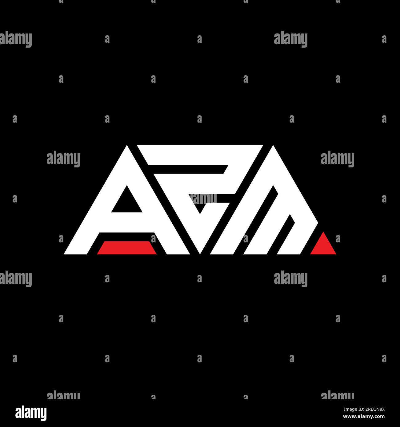 AZM triangle letter logo design with triangle shape. AZM triangle logo ...