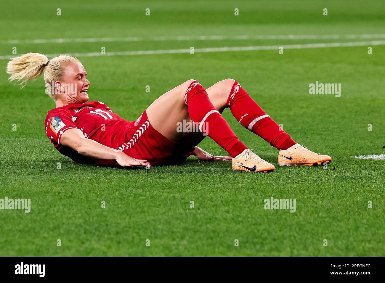 Sydney, Australia, 28 July, 2023. Rikke Marie Madsen of Denmark lays on ...