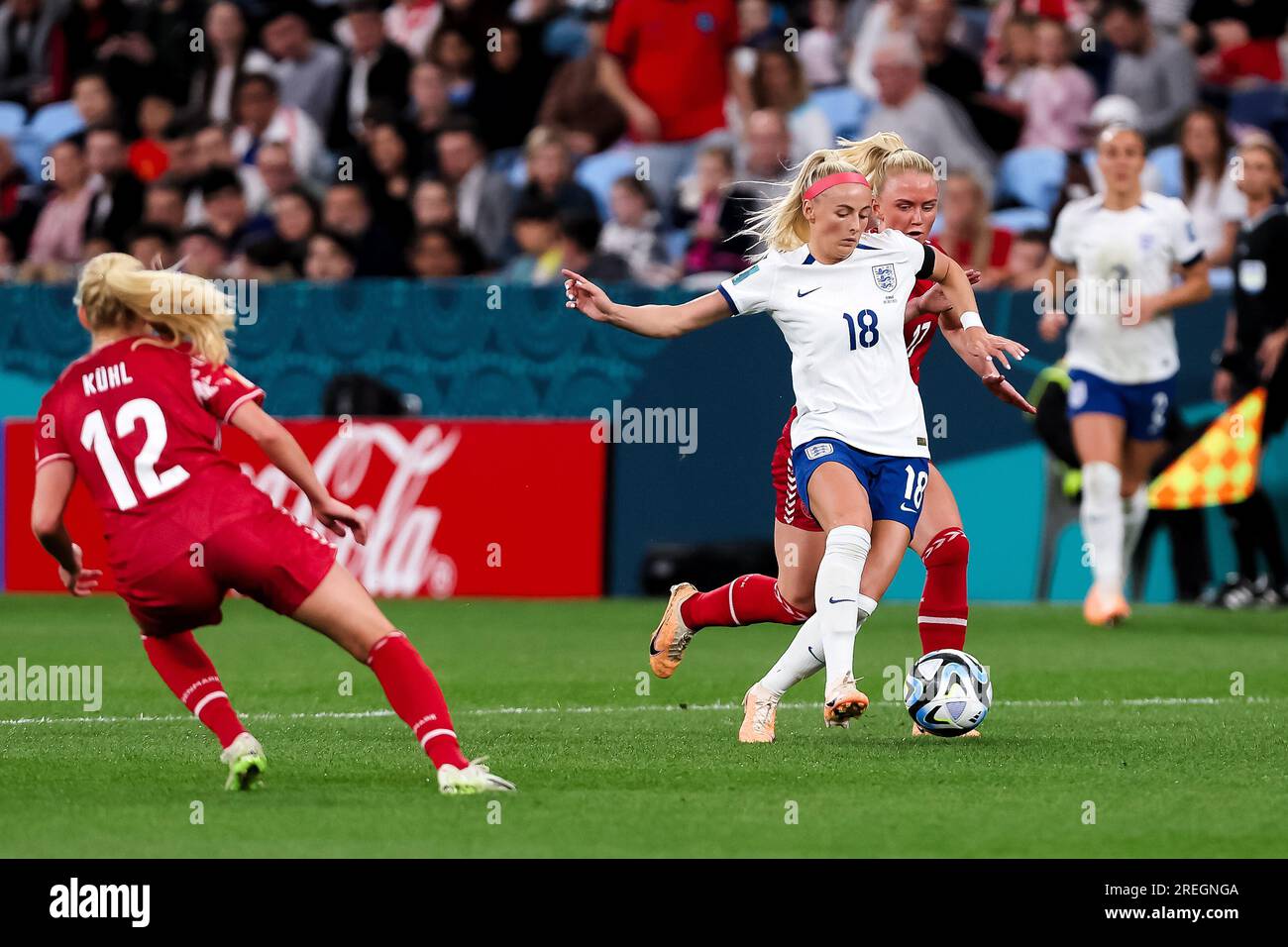 Sydney, Australia, 28 July, 2023. Chloe Kelly of England passes the ...