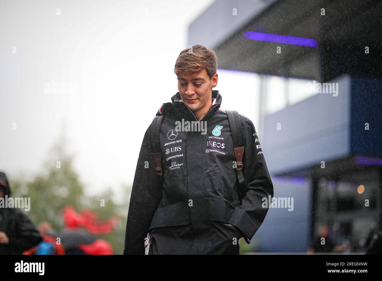 #63 George Russell, (GRB) AMG Mercedes Ineos during the Belgian GP, Spa ...