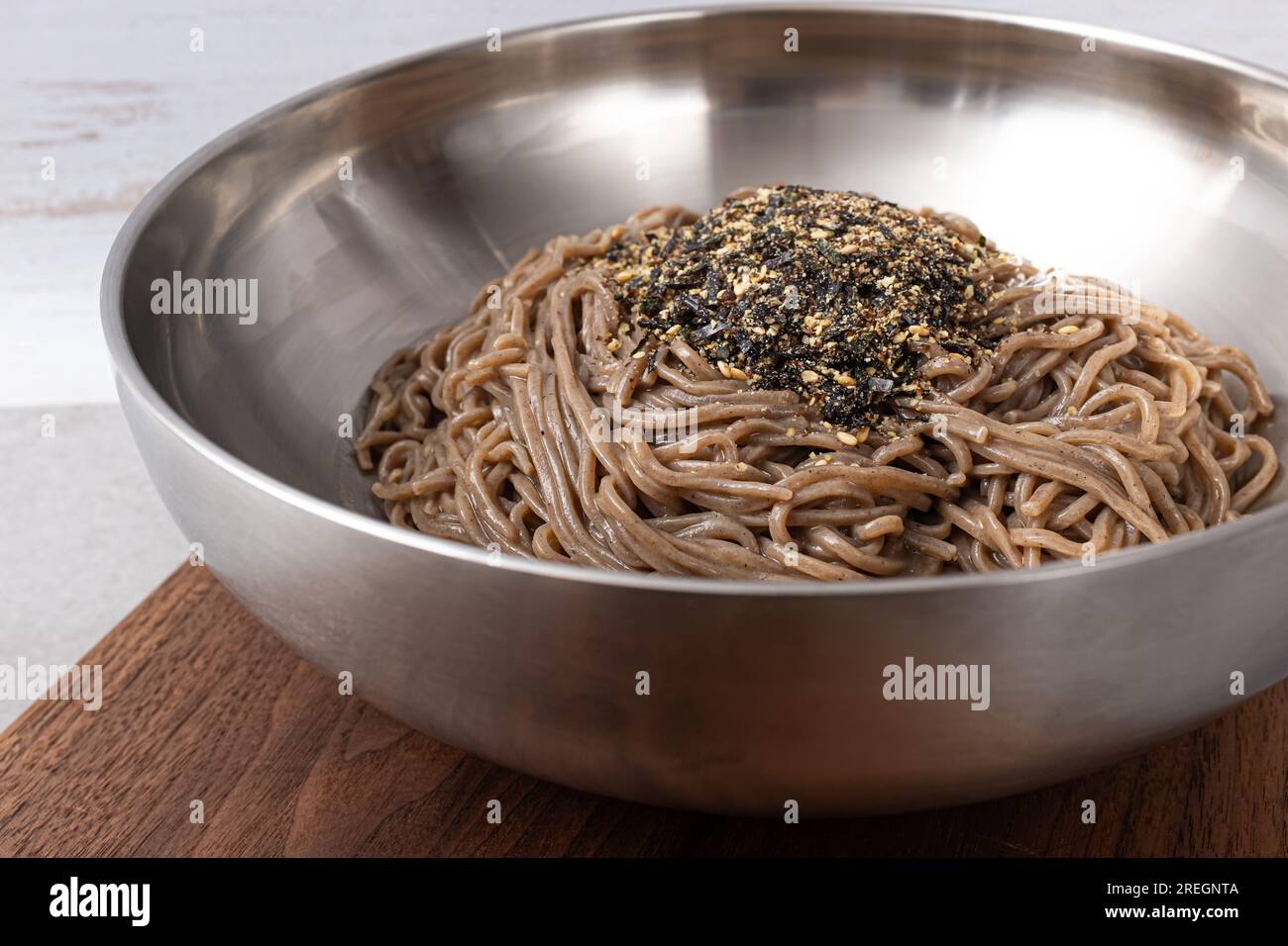 Perilla oil buckwheat noodles seasoned with perilla oil Stock Photo - Alamy