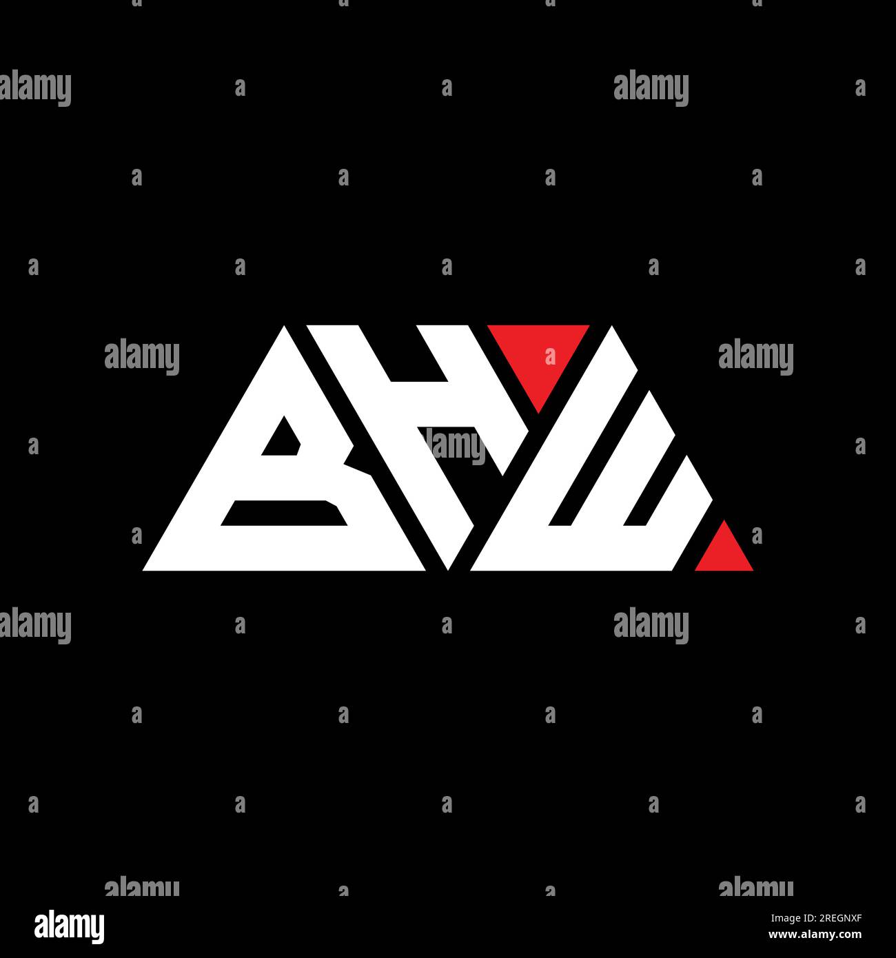 BHW triangle letter logo design with triangle shape. BHW triangle logo ...