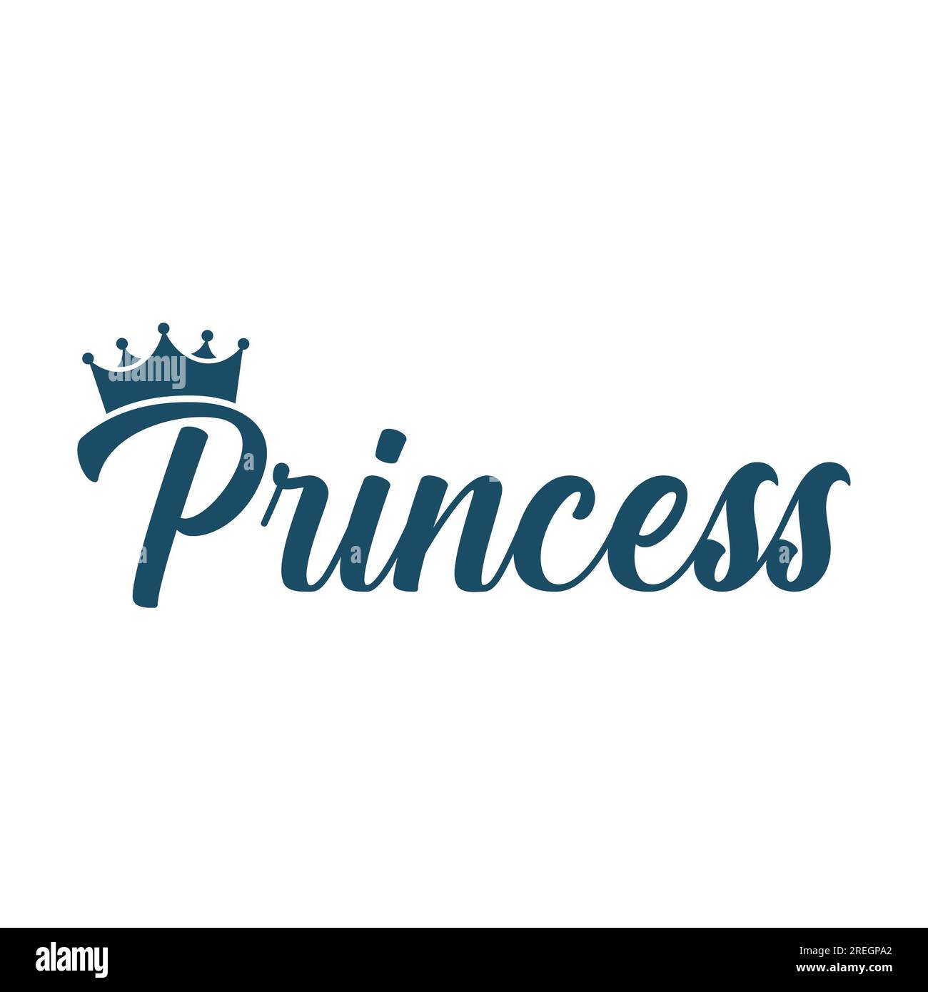 Princess with crown on white background. Isolated illustration Stock ...