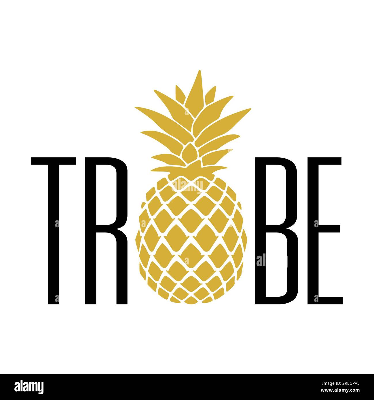 Tribe word with golden pineapple on white background. Isolated illustration Stock Photo - Alamy