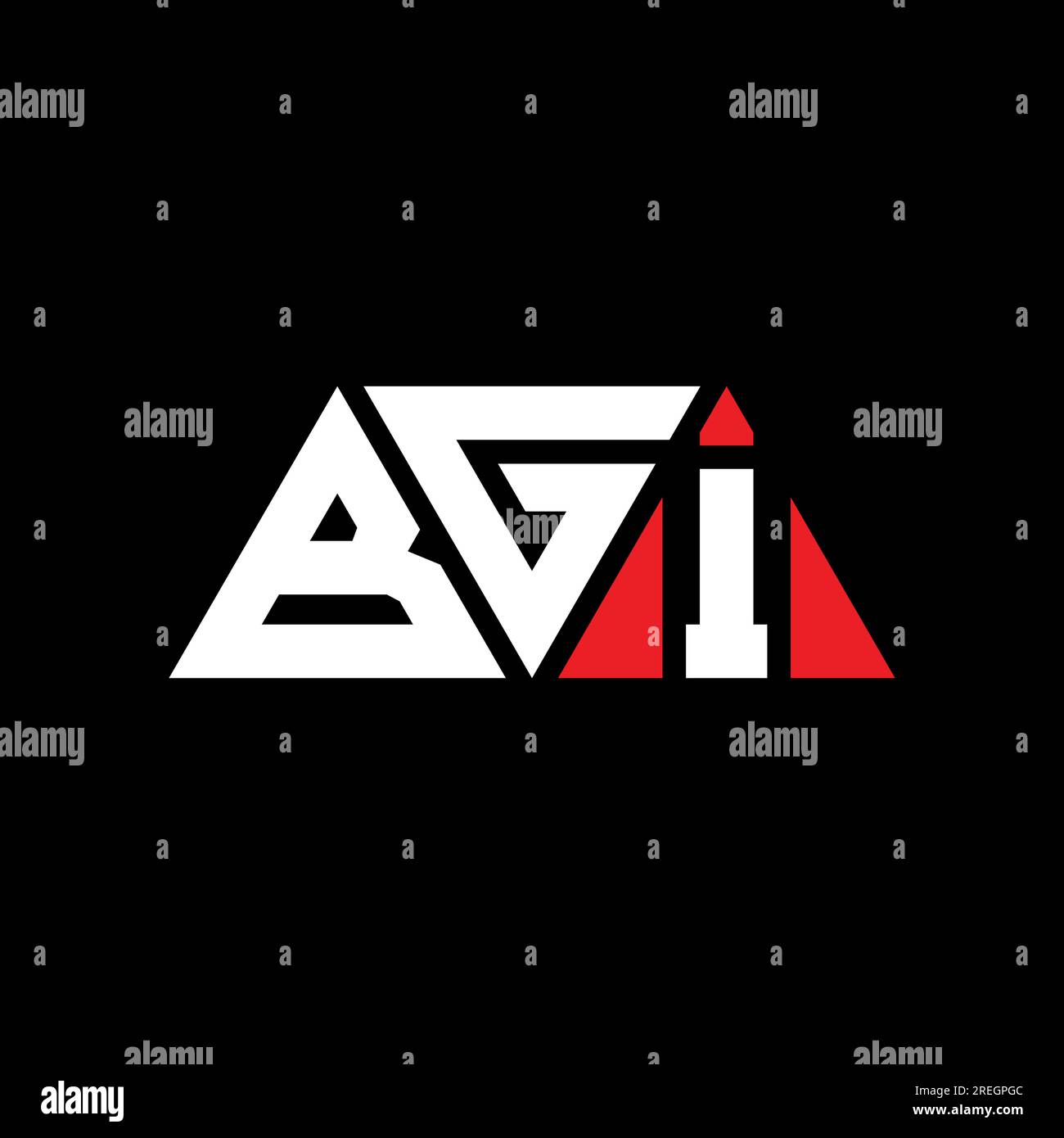 BGI triangle letter logo design with triangle shape. BGI triangle logo ...