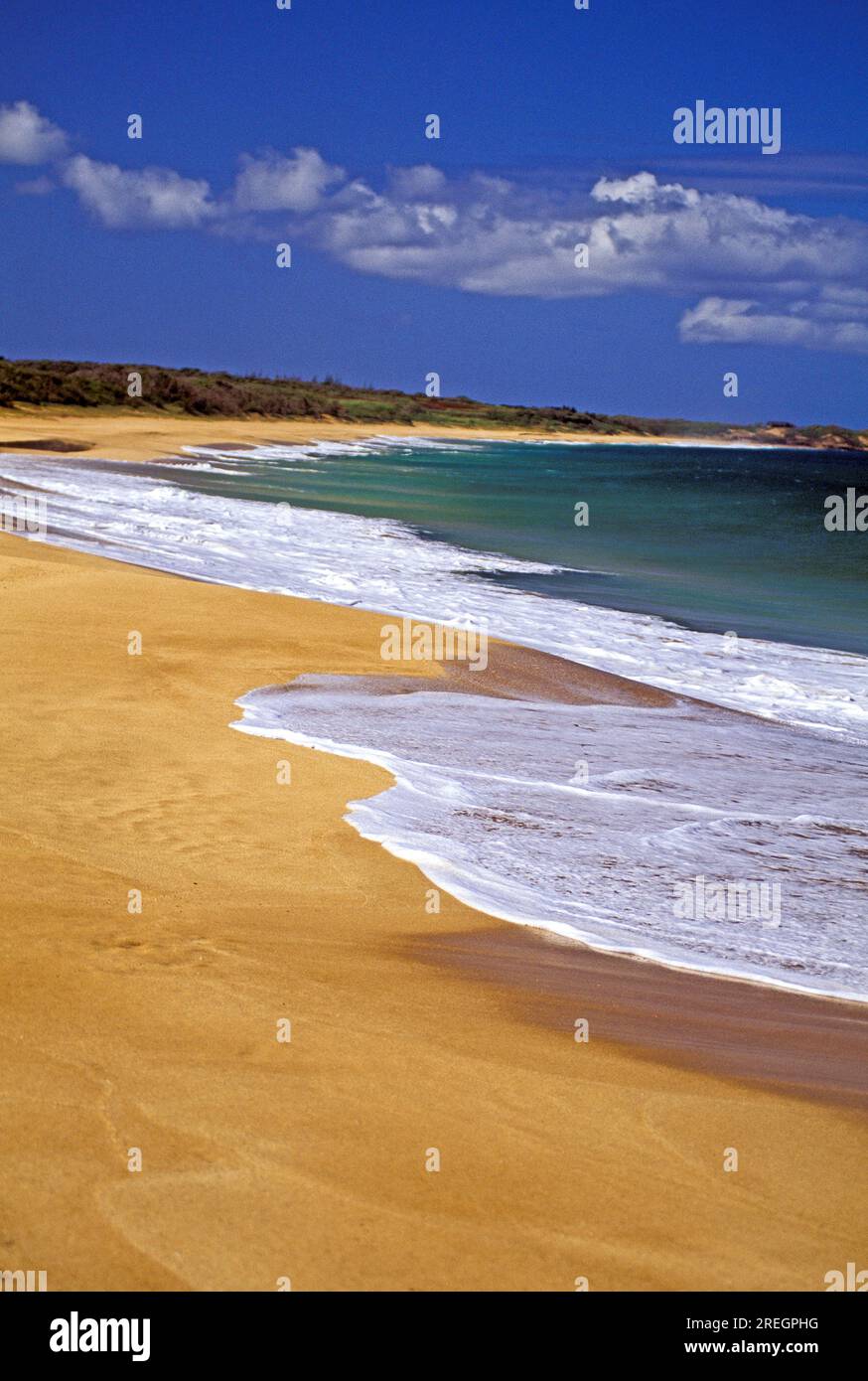Beautiful pristine Papohaku beach, west Molokai, one of the longest and ...