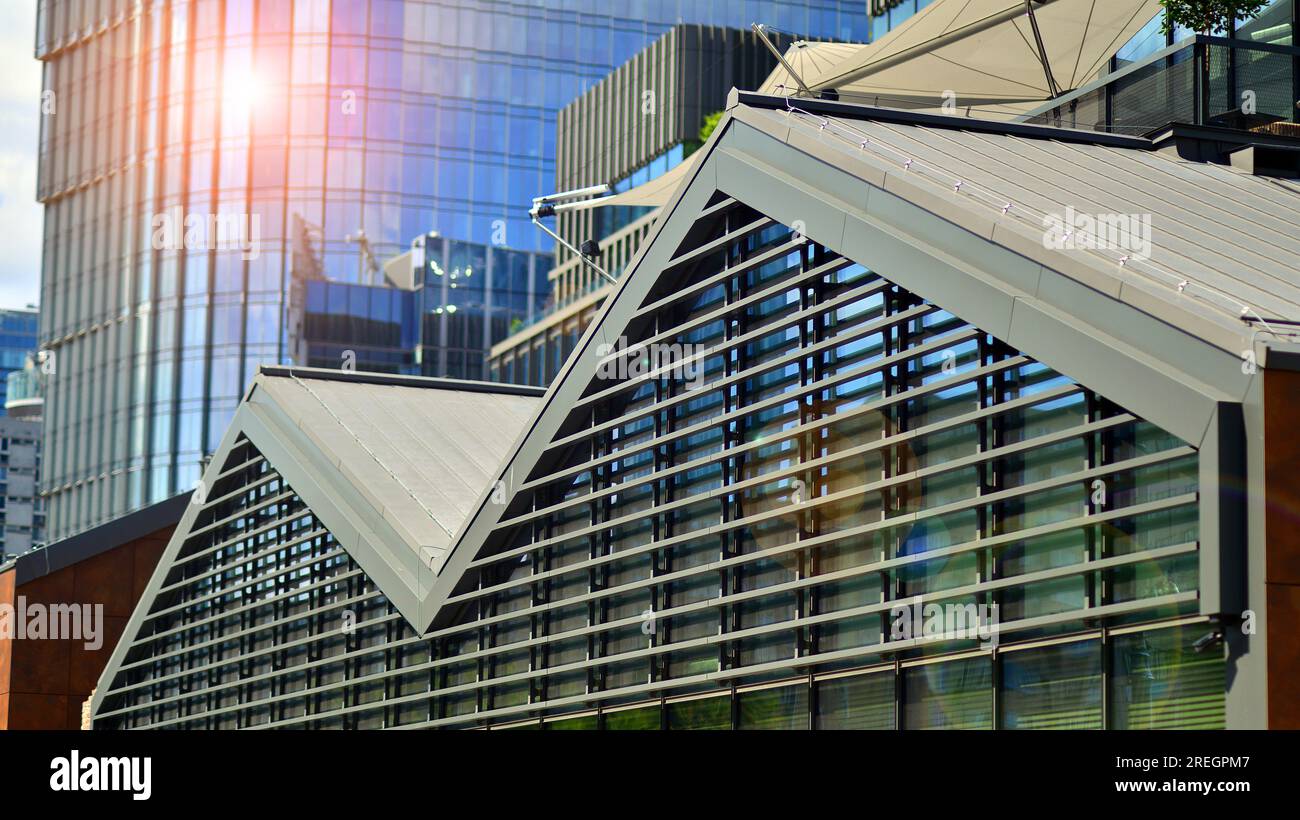 Modern building facade. Abstract modern architecture in minimal style ...