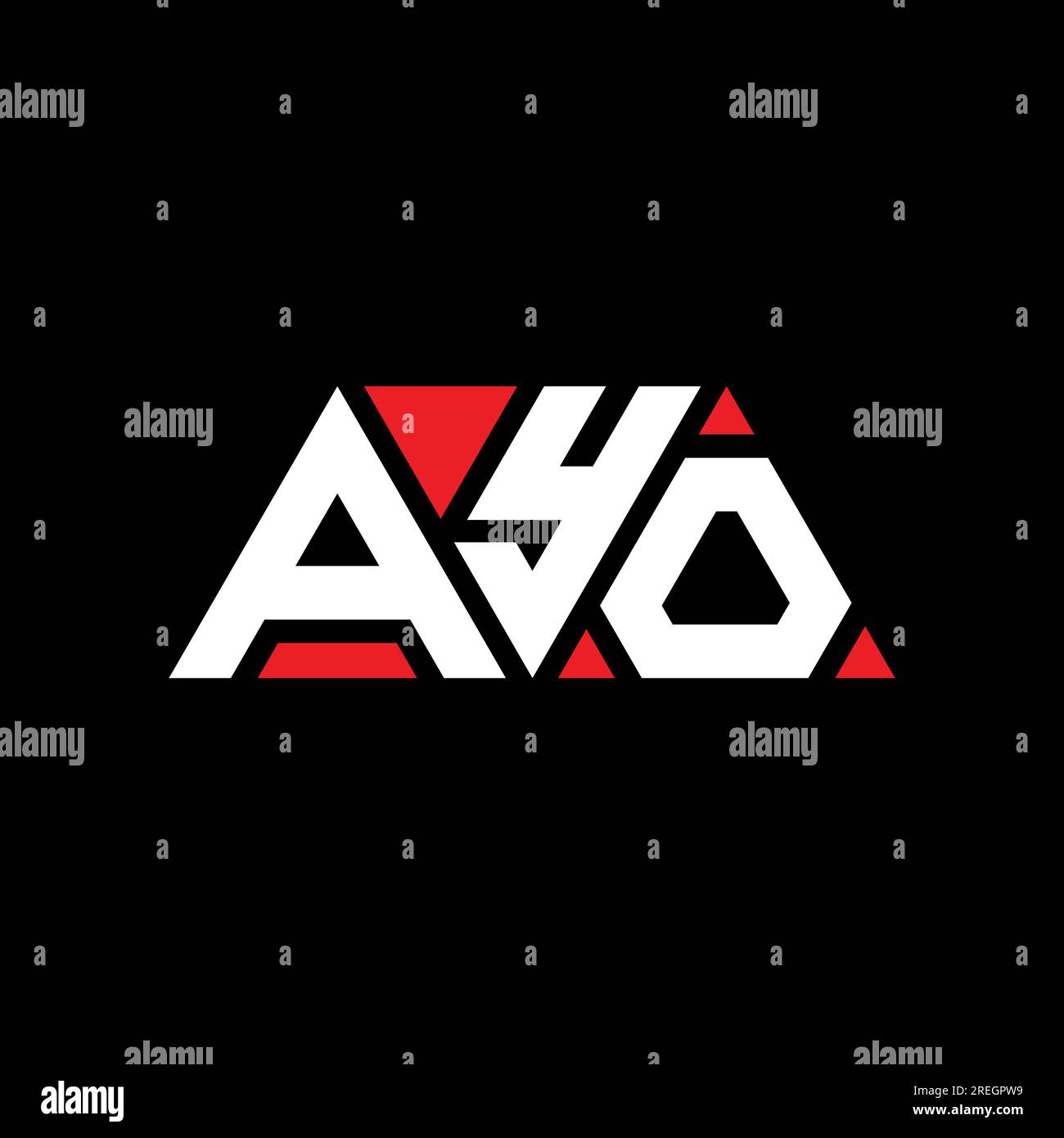 AYO triangle letter logo design with triangle shape. AYO triangle logo ...
