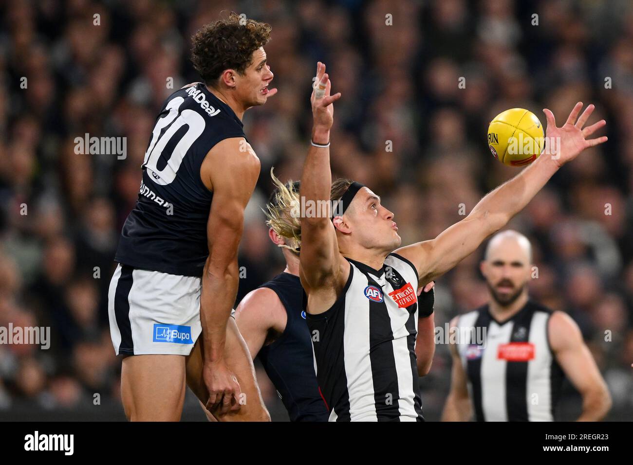 Melbourne, Australia. 28th July, 2023. Darcy Moore of the Magpies ...