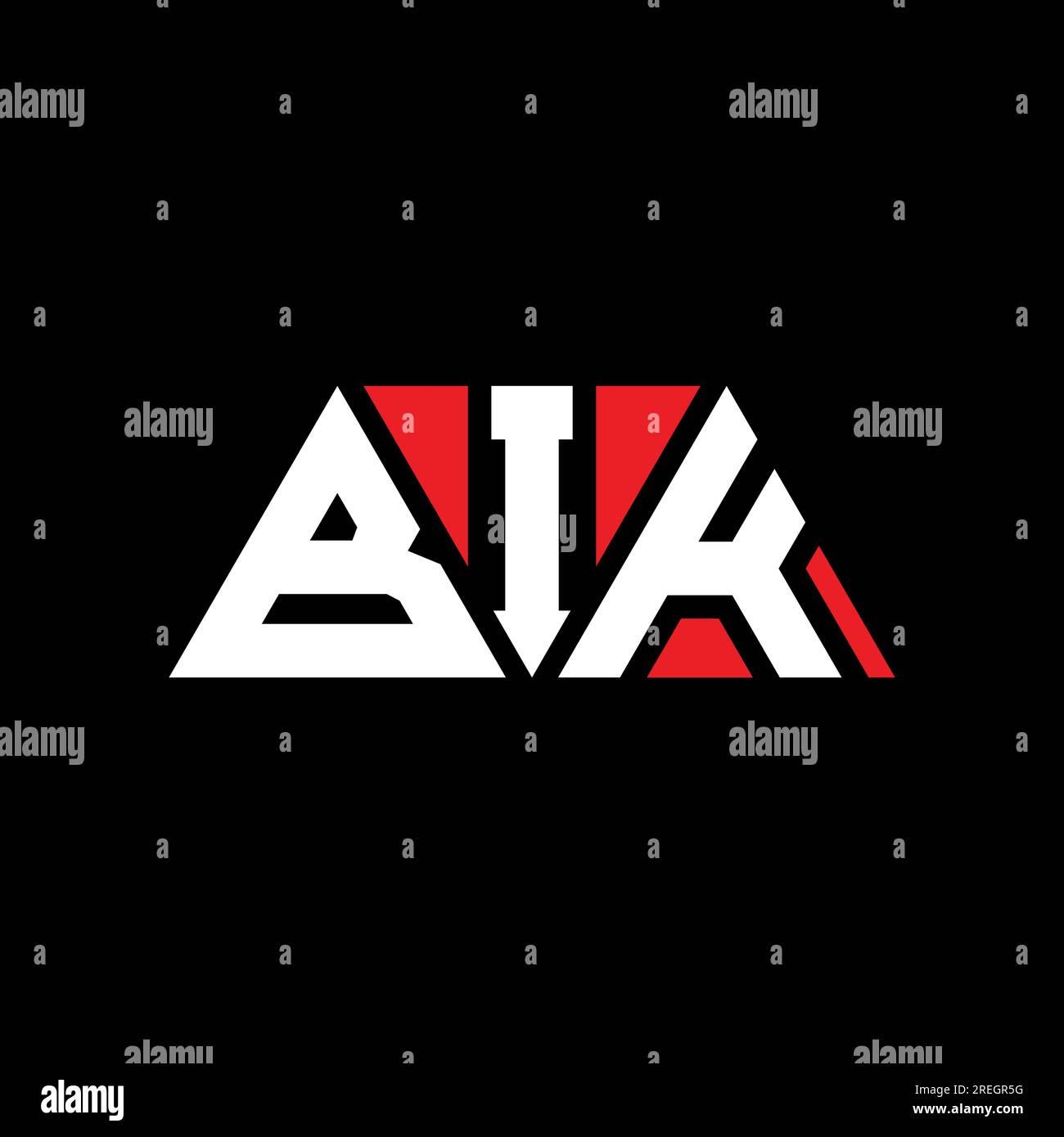 BIK triangle letter logo design with triangle shape. BIK triangle logo ...