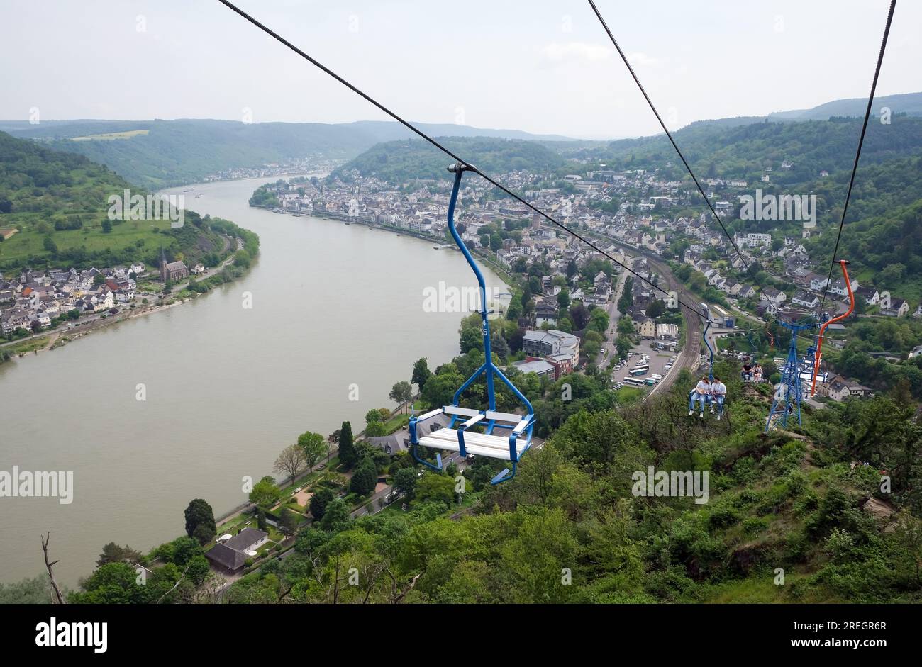 Boppard, Rhineland-Palatinate, Germany - Rhine landscape near Boppard ...