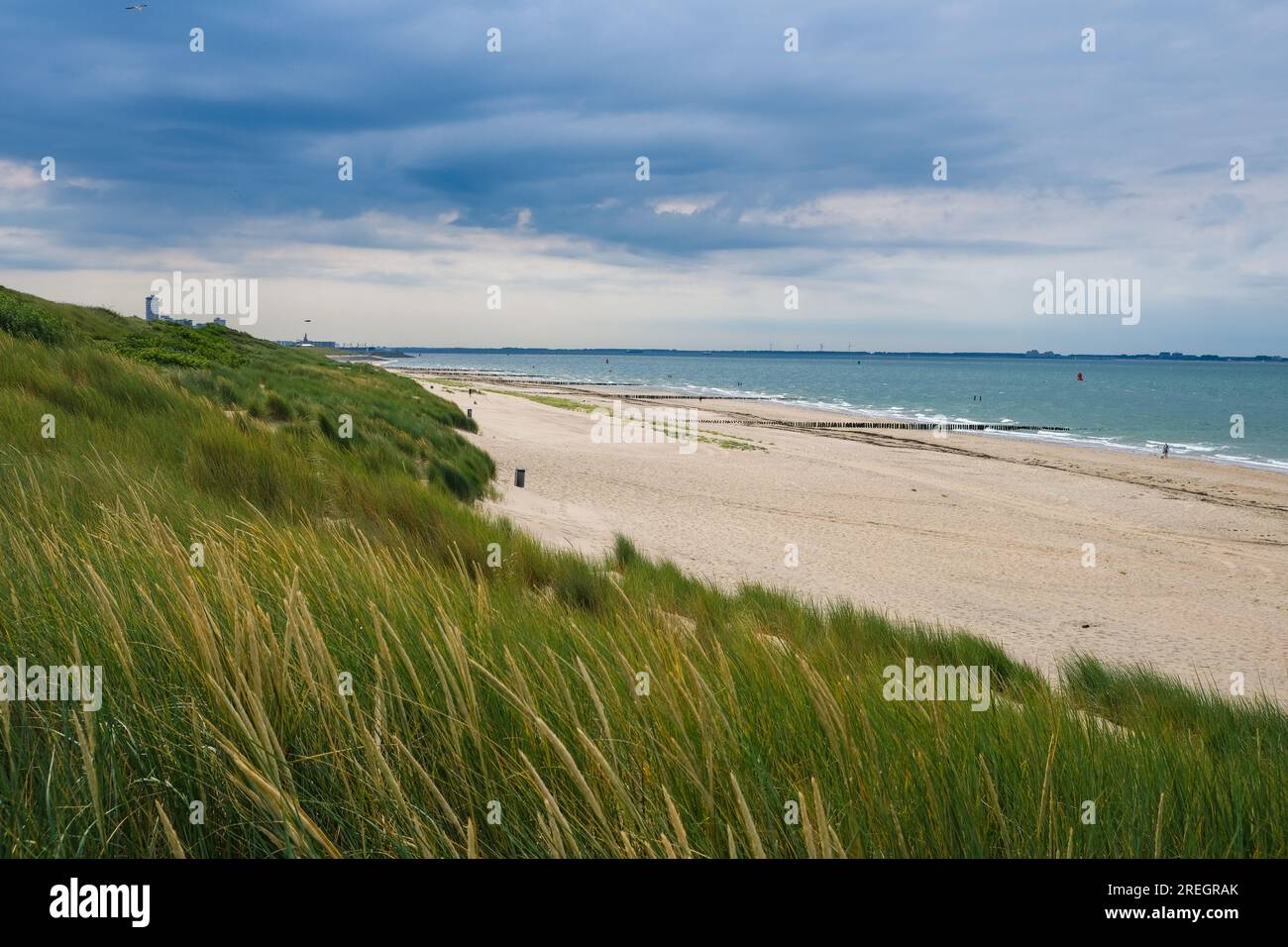 Vlissingen, Zeeland, Netherlands - sandy beach, dune landscape, North ...