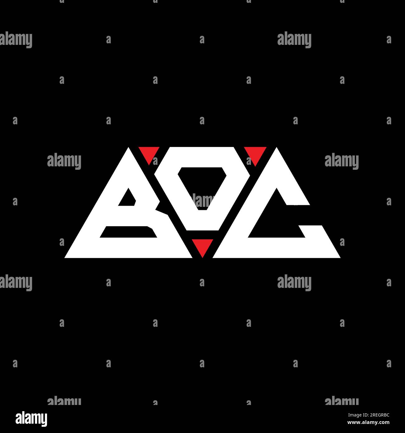 BOC triangle letter logo design with triangle shape. BOC triangle logo ...