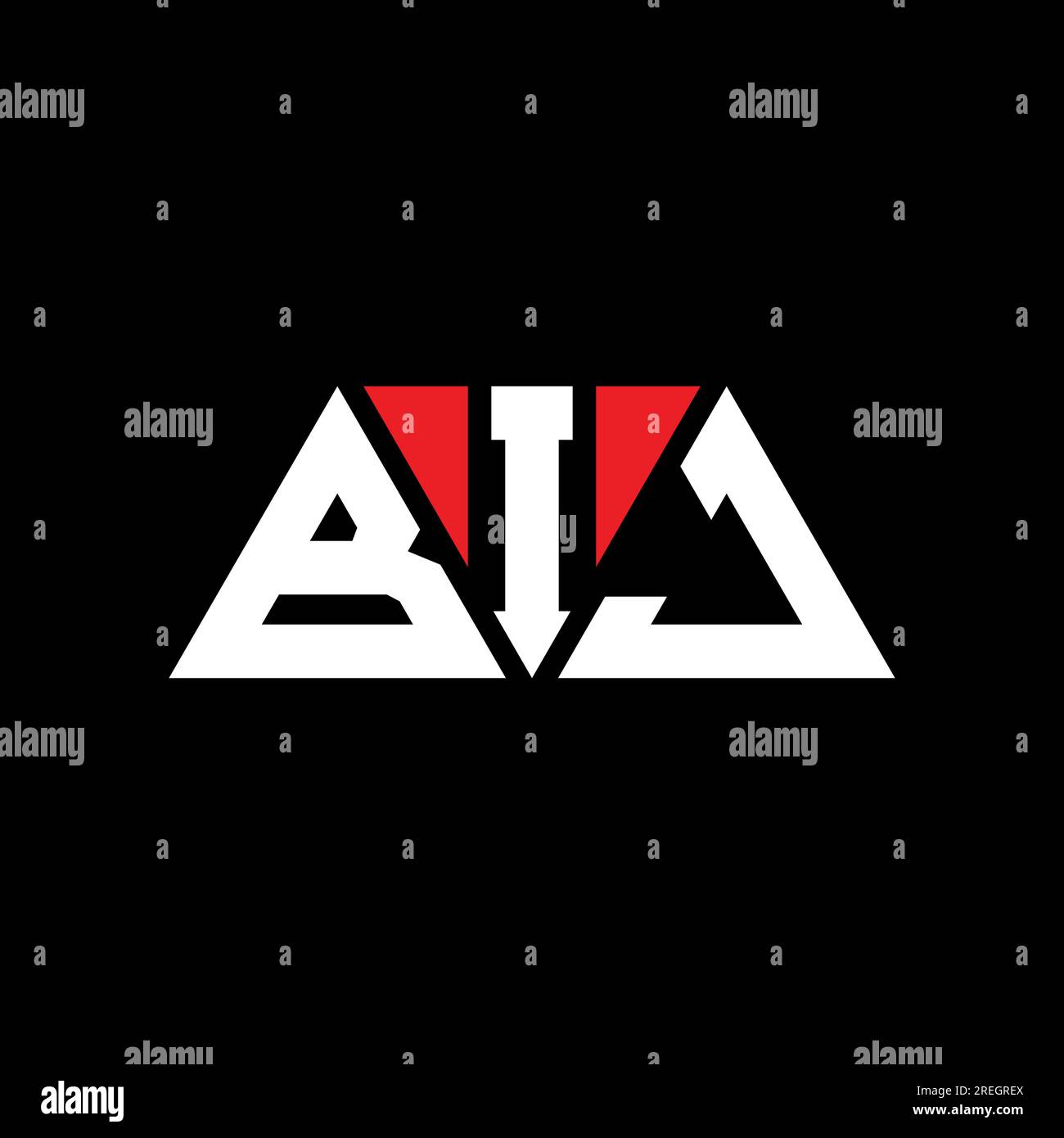 BIJ triangle letter logo design with triangle shape. BIJ triangle logo ...