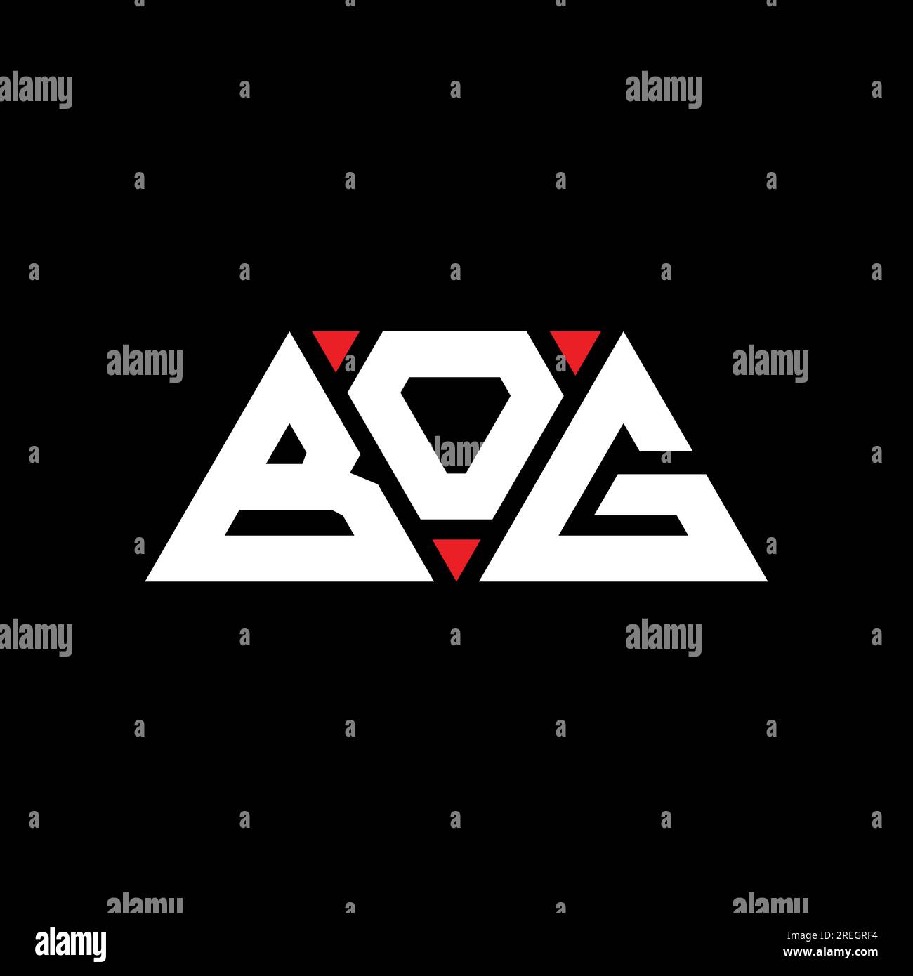 BOG triangle letter logo design with triangle shape. BOG triangle logo ...