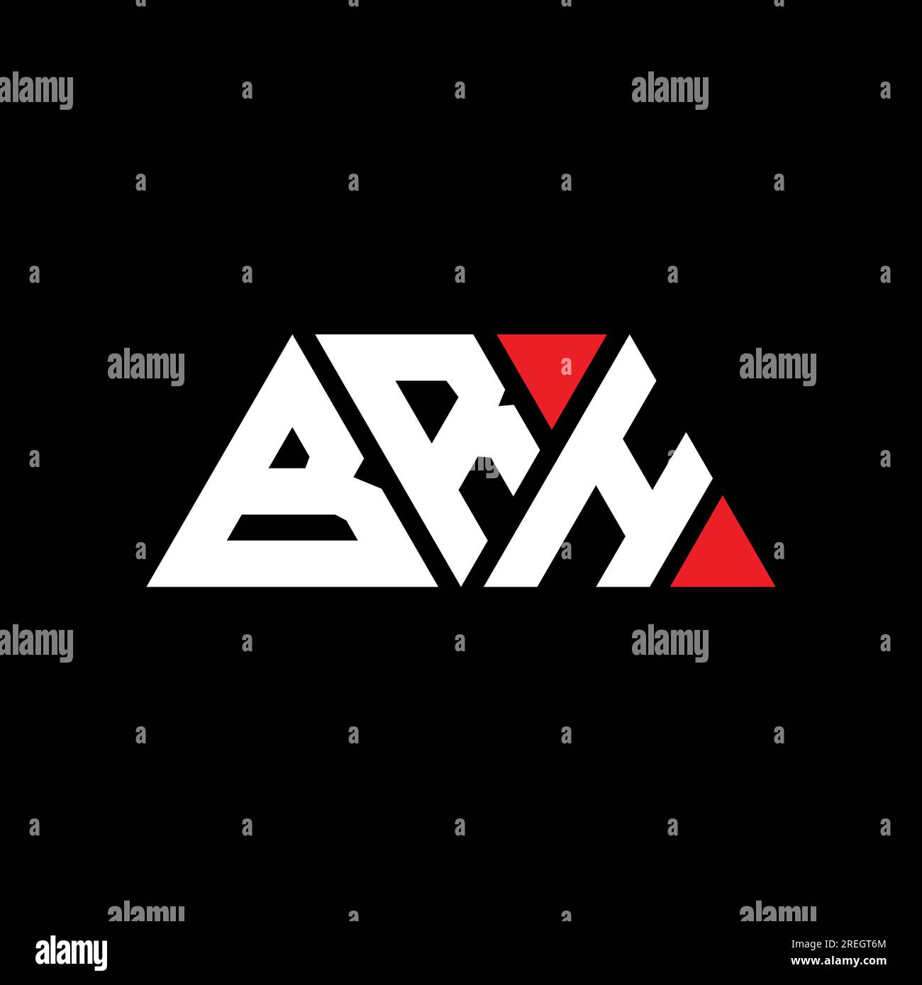 BRH triangle letter logo design with triangle shape. BRH triangle logo ...