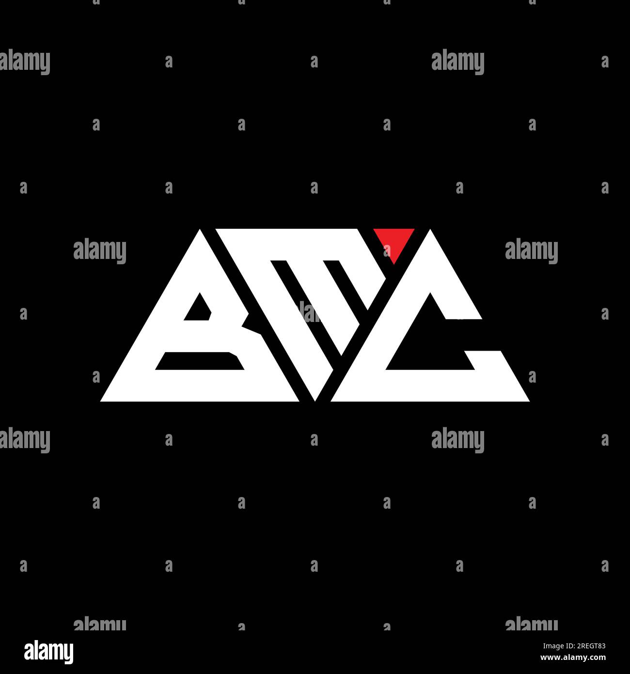 BMC triangle letter logo design with triangle shape. BMC triangle logo ...