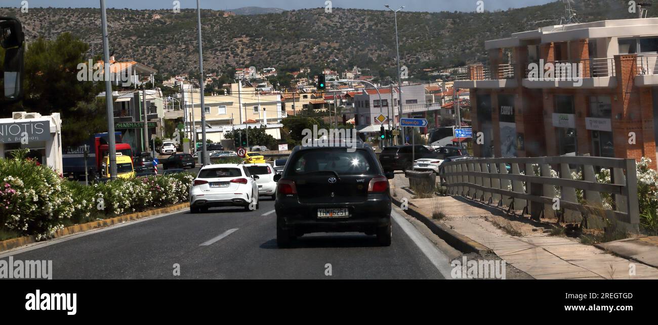 Athens Greece Traffic on Road to Athens Airport Stock Photo - Alamy