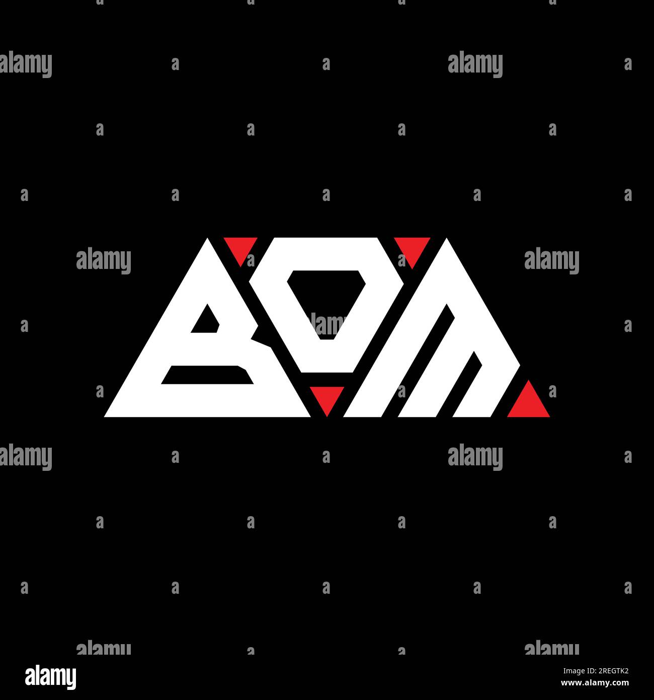 BOM triangle letter logo design with triangle shape. BOM triangle logo ...
