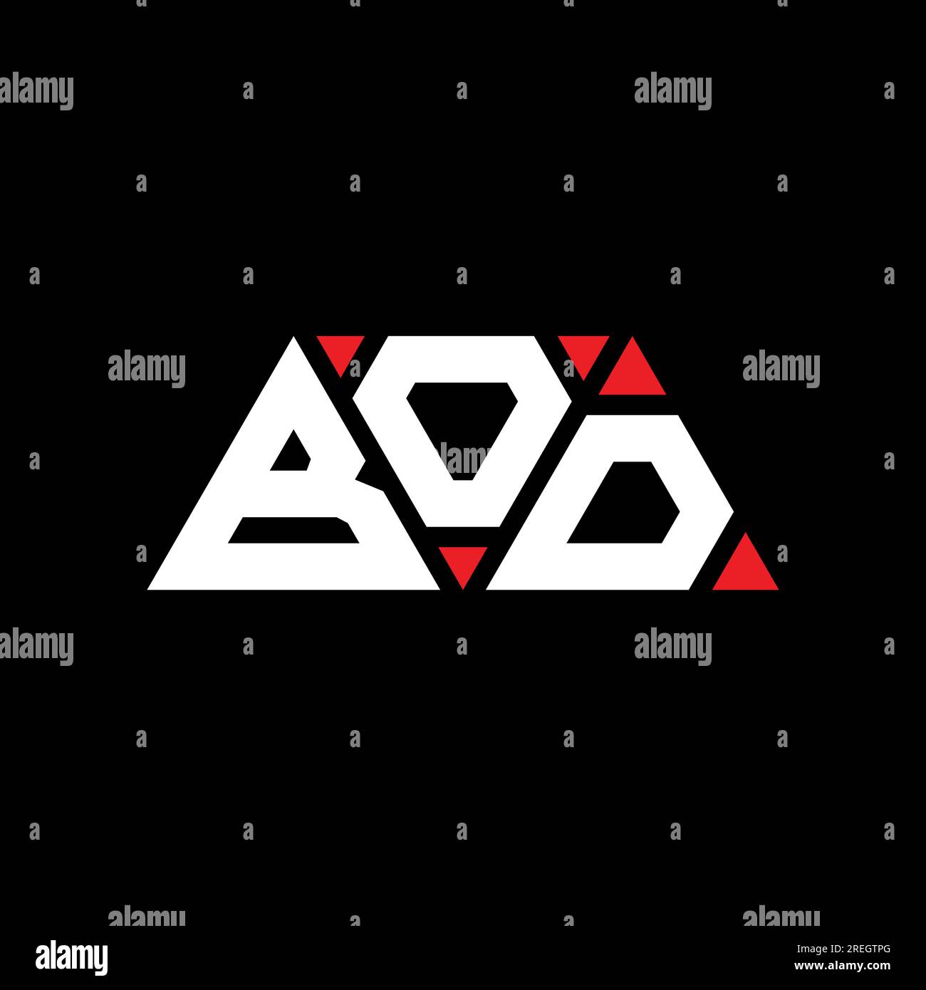BOD triangle letter logo design with triangle shape. BOD triangle logo ...