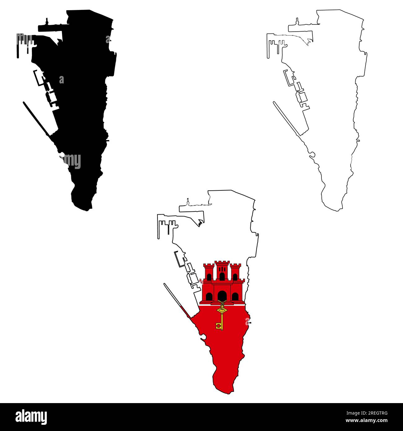 Gibraltar Map on white background. Gibraltar Map Outline. Gibraltar ...