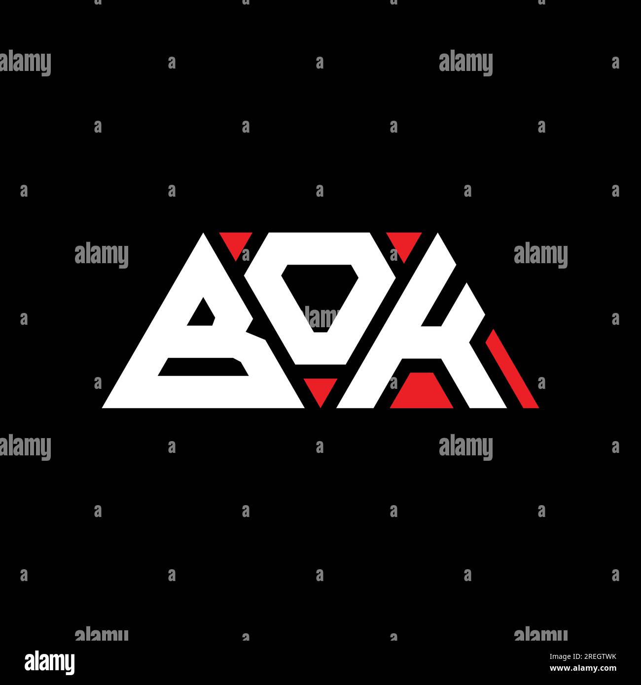 BOK triangle letter logo design with triangle shape. BOK triangle logo ...