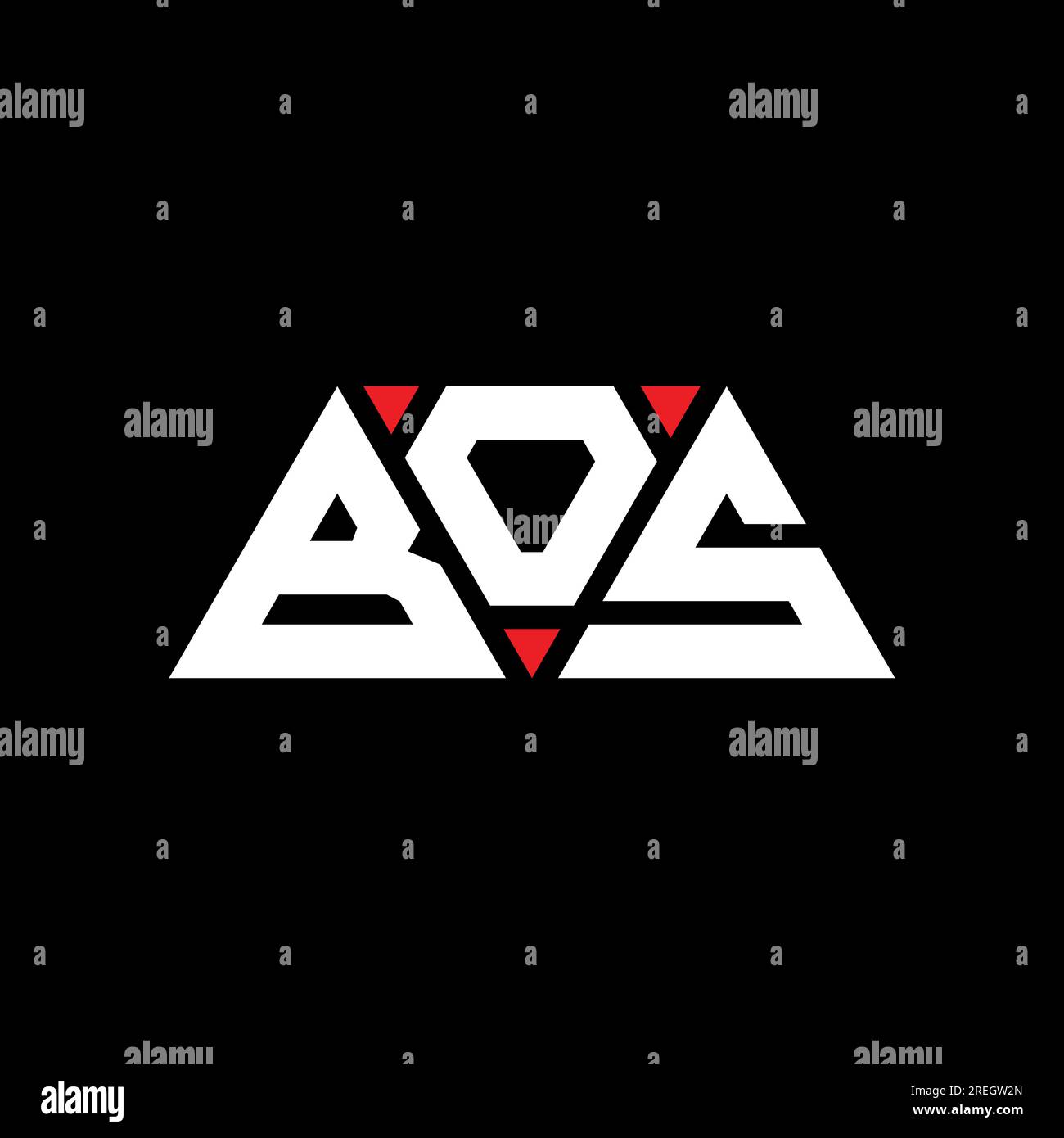 BOS triangle letter logo design with triangle shape. BOS triangle logo ...