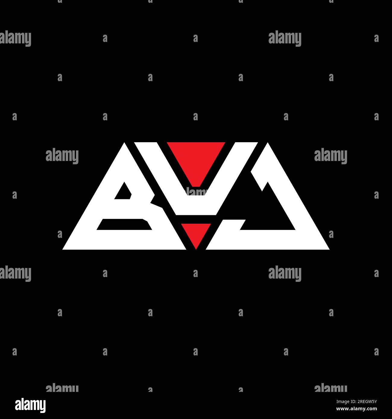 BUJ triangle letter logo design with triangle shape. BUJ triangle logo ...