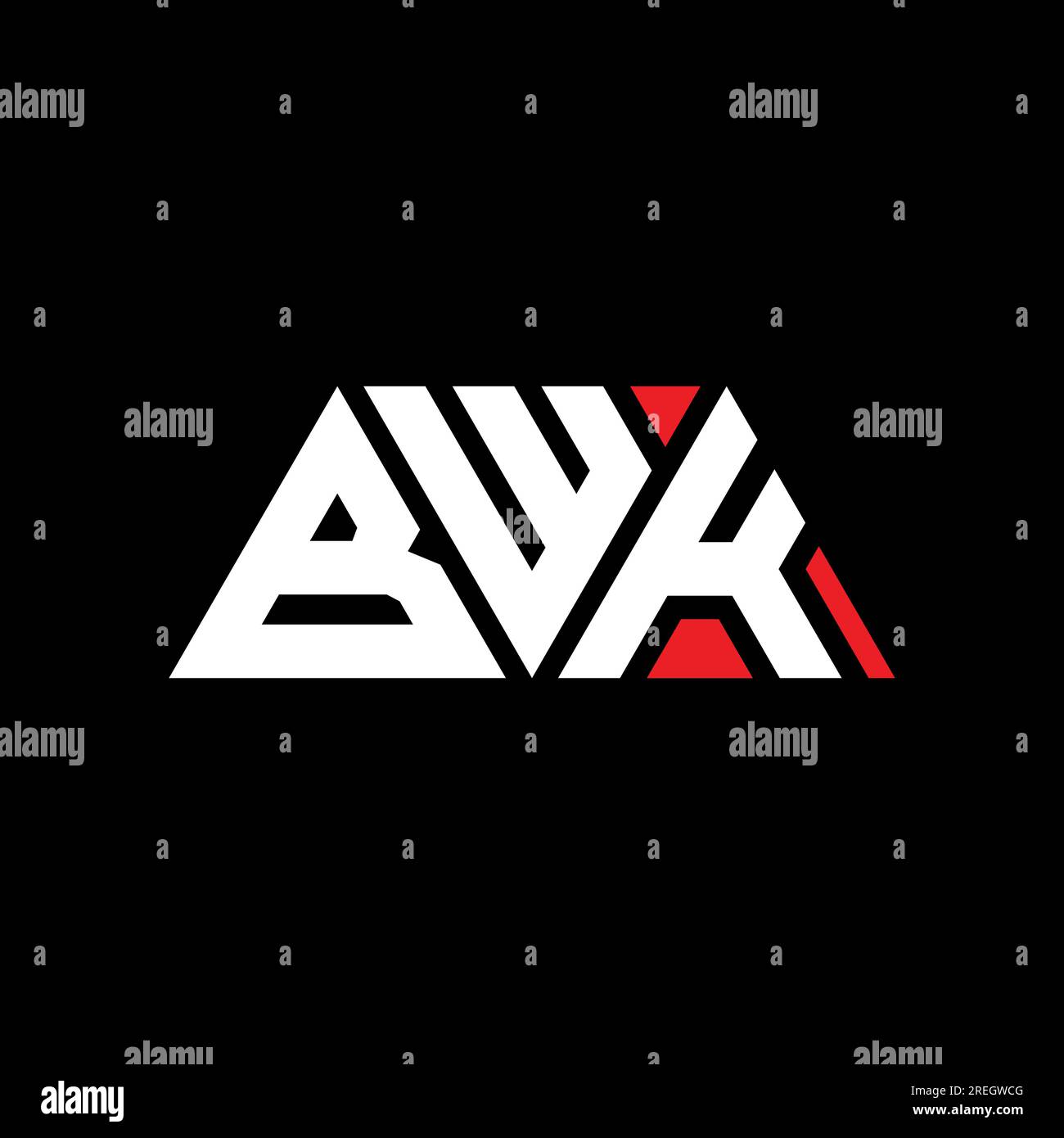 BWK triangle letter logo design with triangle shape. BWK triangle logo ...