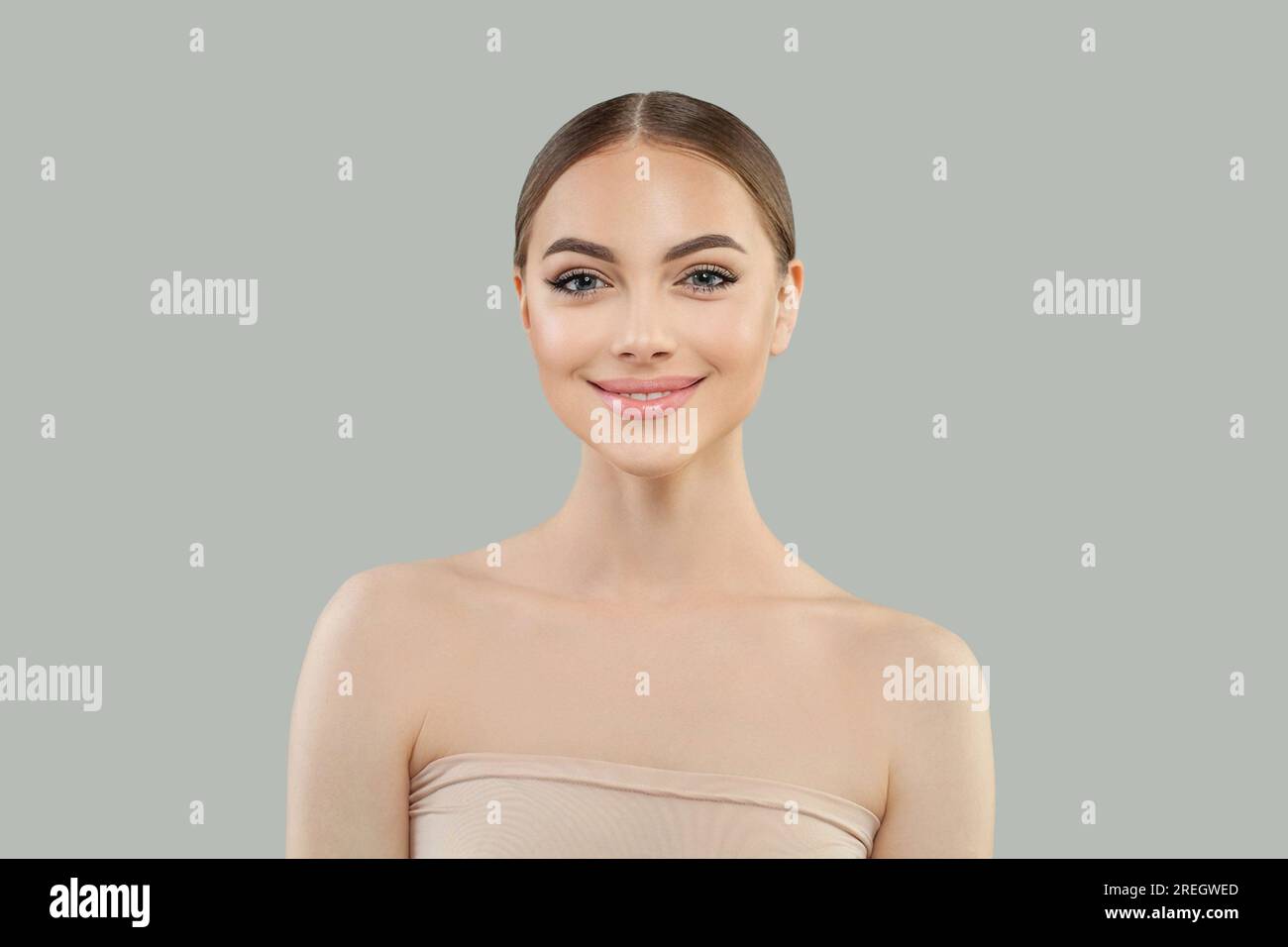 Spa model woman. Beautiful lady with clean fresh skin and positive ...