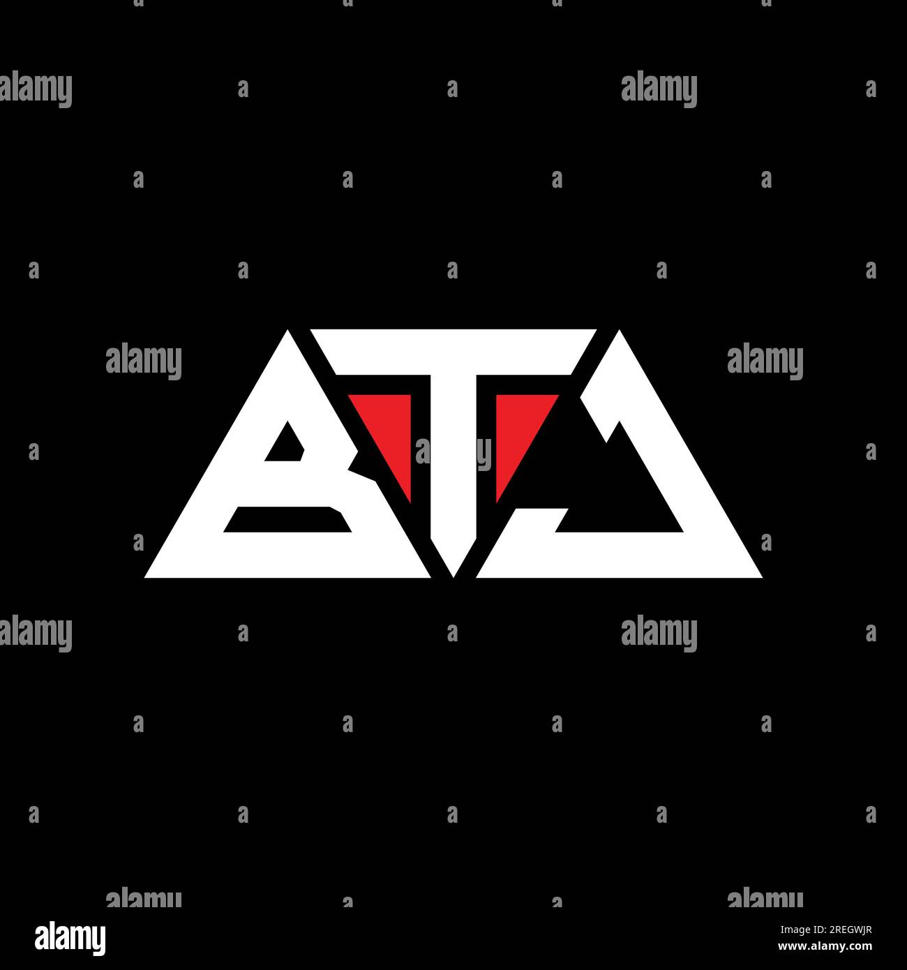 BTJ triangle letter logo design with triangle shape. BTJ triangle logo ...
