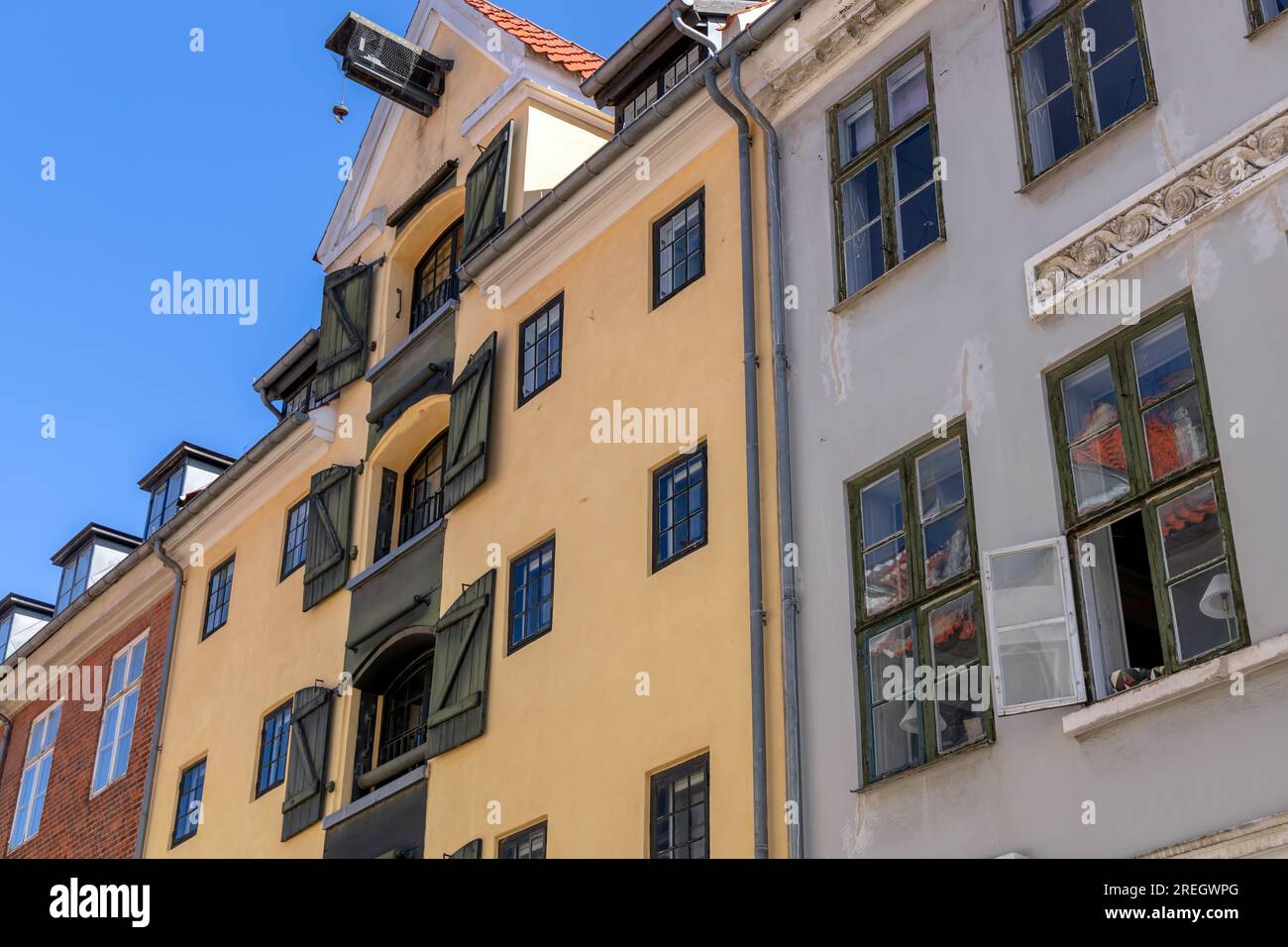 Traditional old houses on the street in Copenhagen Stock Photo - Alamy