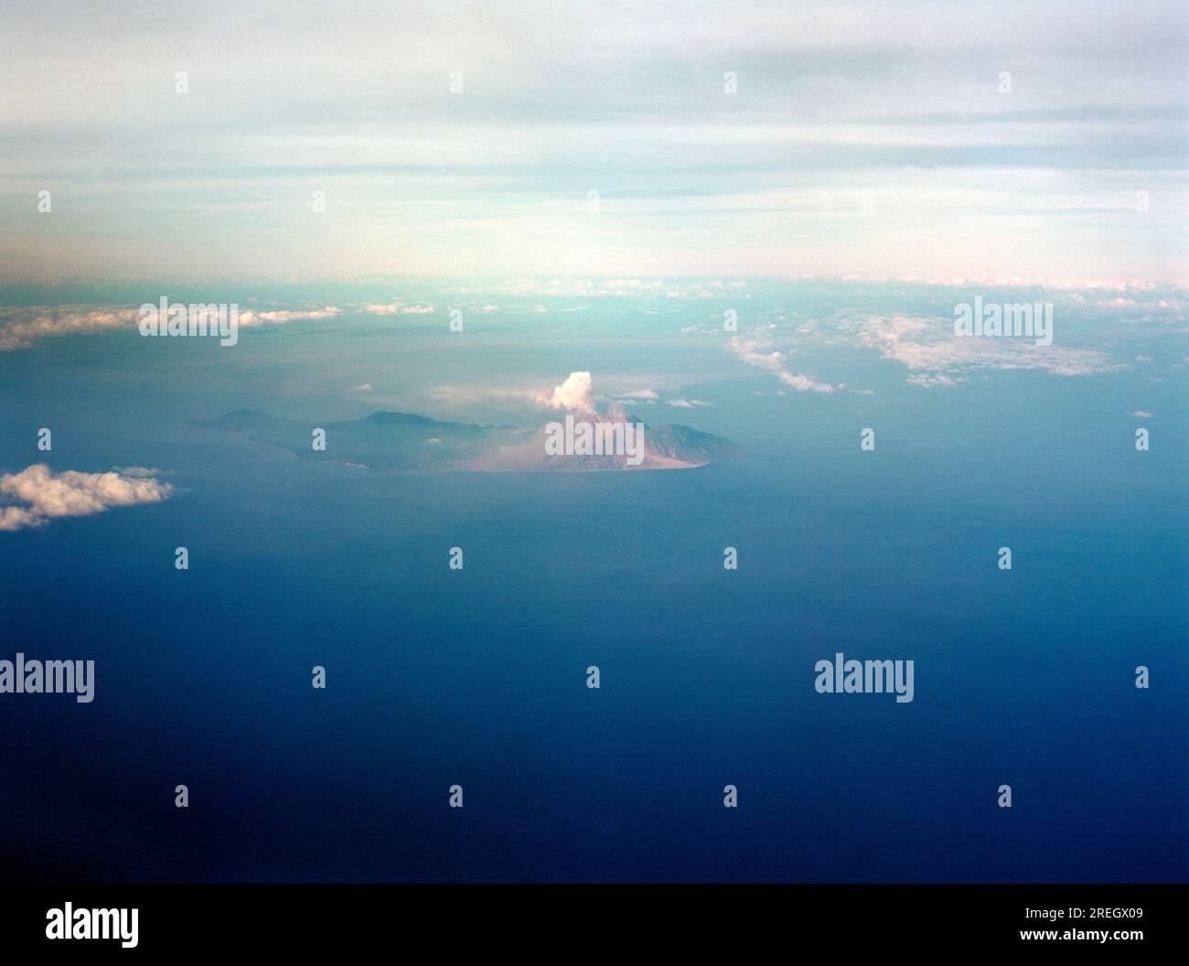 Montserrat Soufriere Hills Volcano Erupting Aerial View from Aeroplane ...