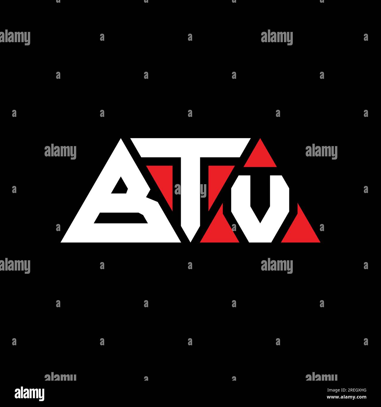 BTV triangle letter logo design with triangle shape. BTV triangle logo ...