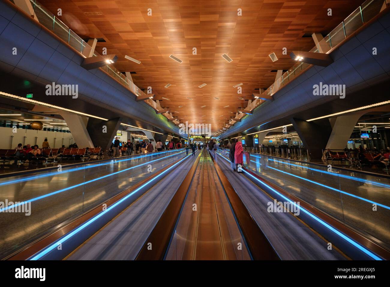 Doha, Qatar - April 26 th 2023: View of the terminal in the Hamad ...