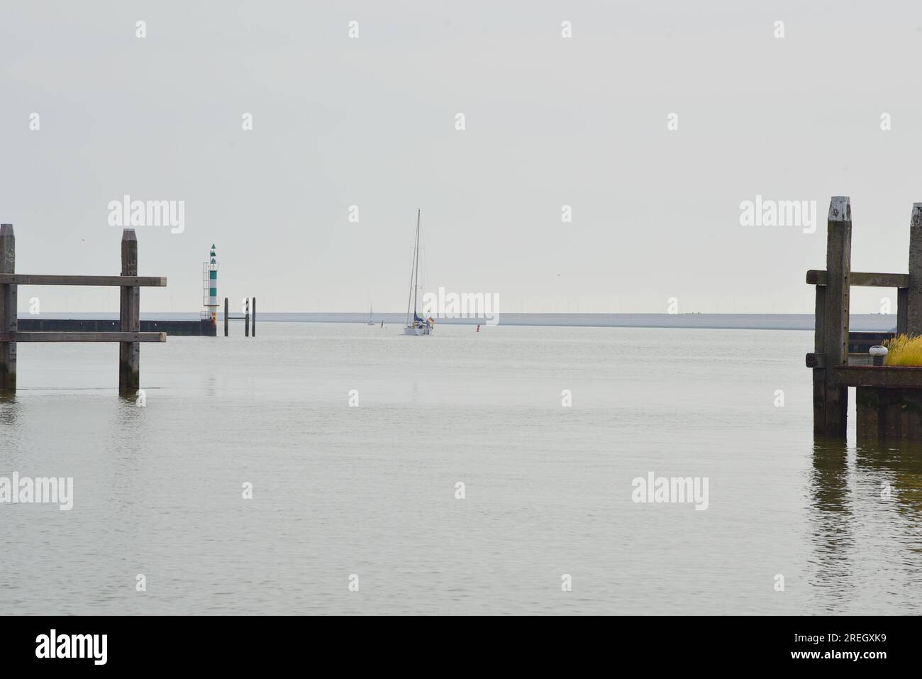 Den Oever, Netherlands. July 5, 2023. The harbor head of the port of ...
