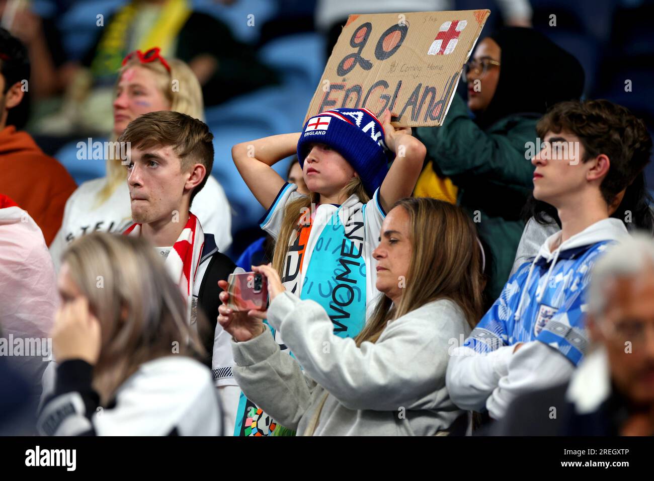 England fans at the end of the FIFA Women's World Cup 2023, Group D ...
