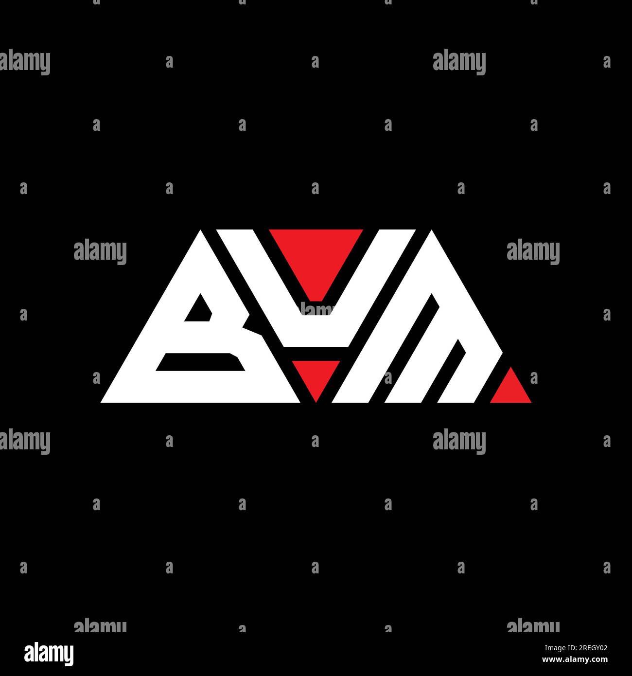 BUM triangle letter logo design with triangle shape. BUM triangle logo ...