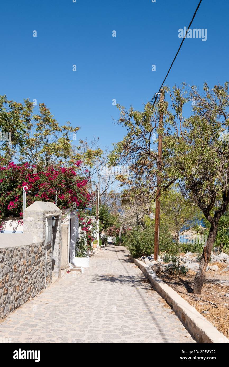 Pth to Vlychos beach, Hydra, Greece Stock Photo - Alamy