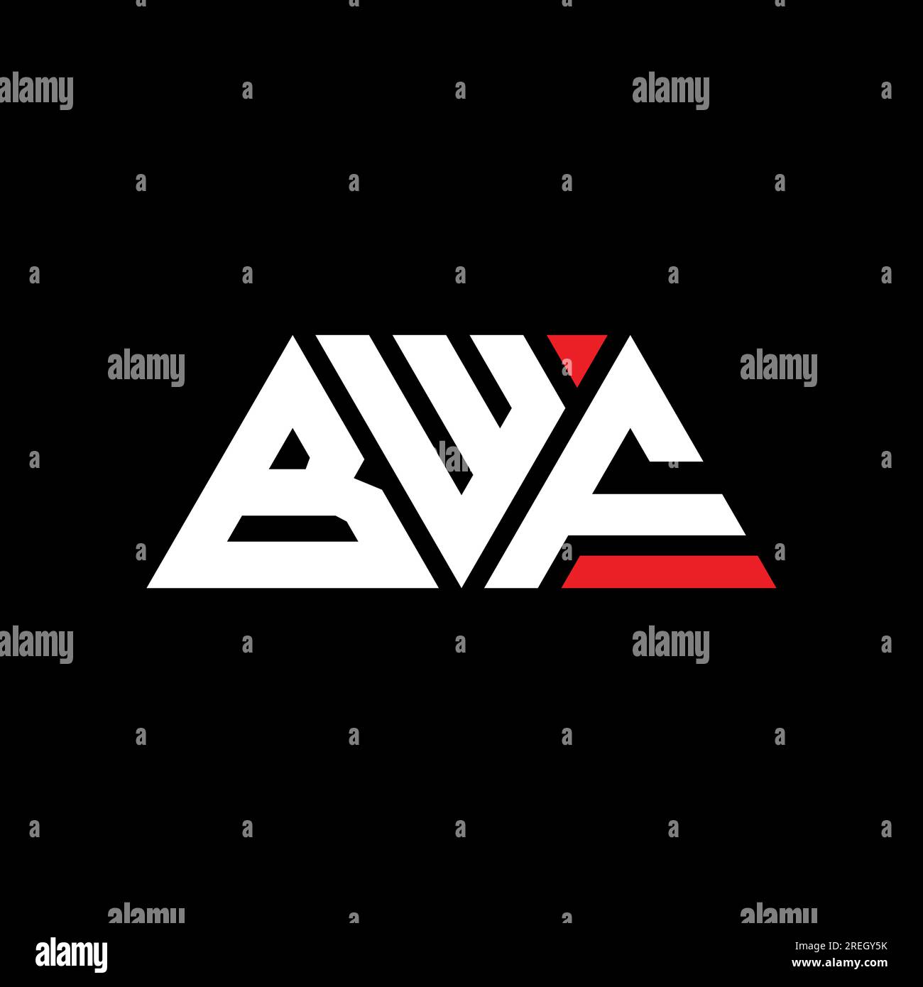 BWF triangle letter logo design with triangle shape. BWF triangle logo ...