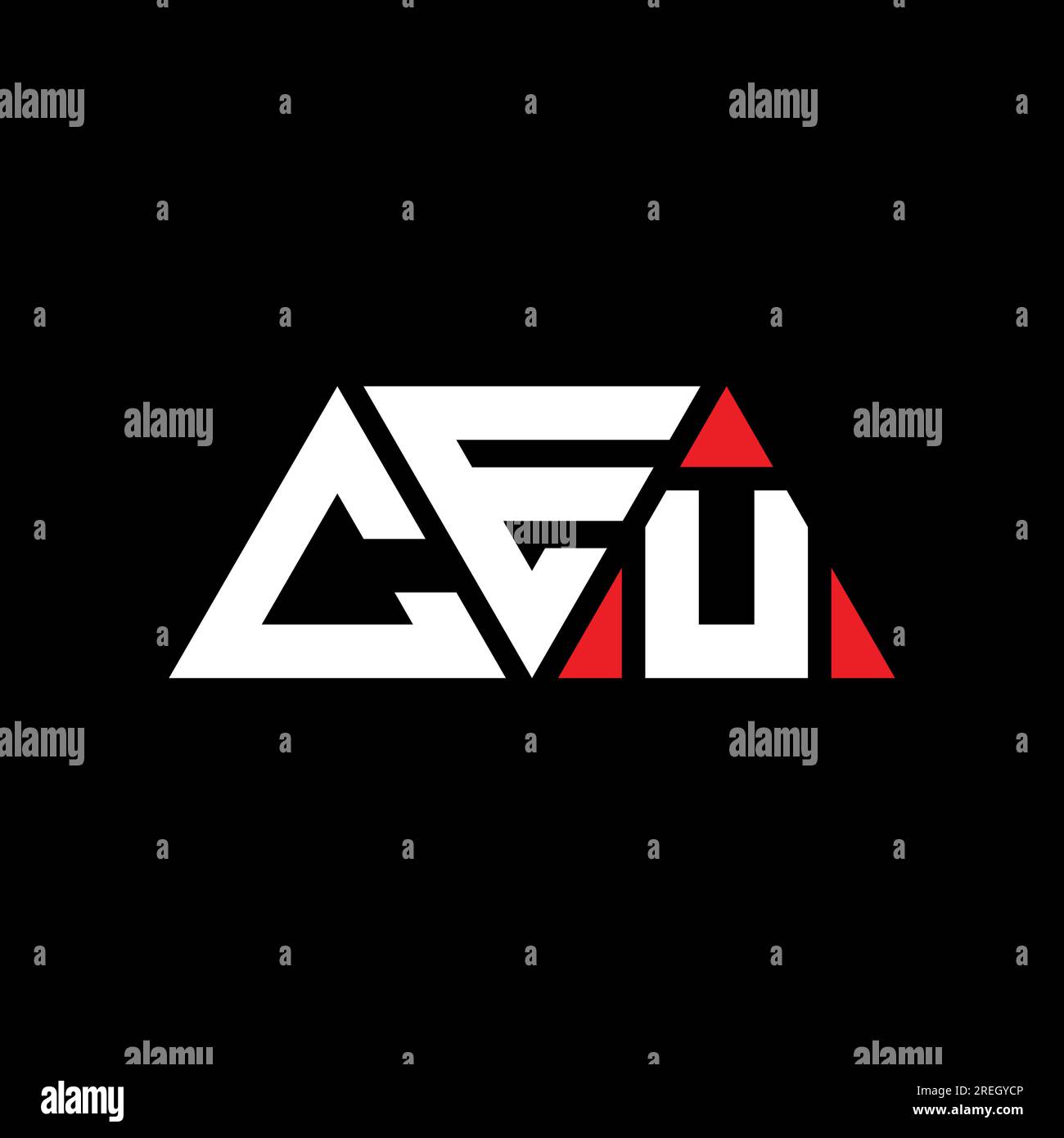 CEU triangle letter logo design with triangle shape. CEU triangle logo ...