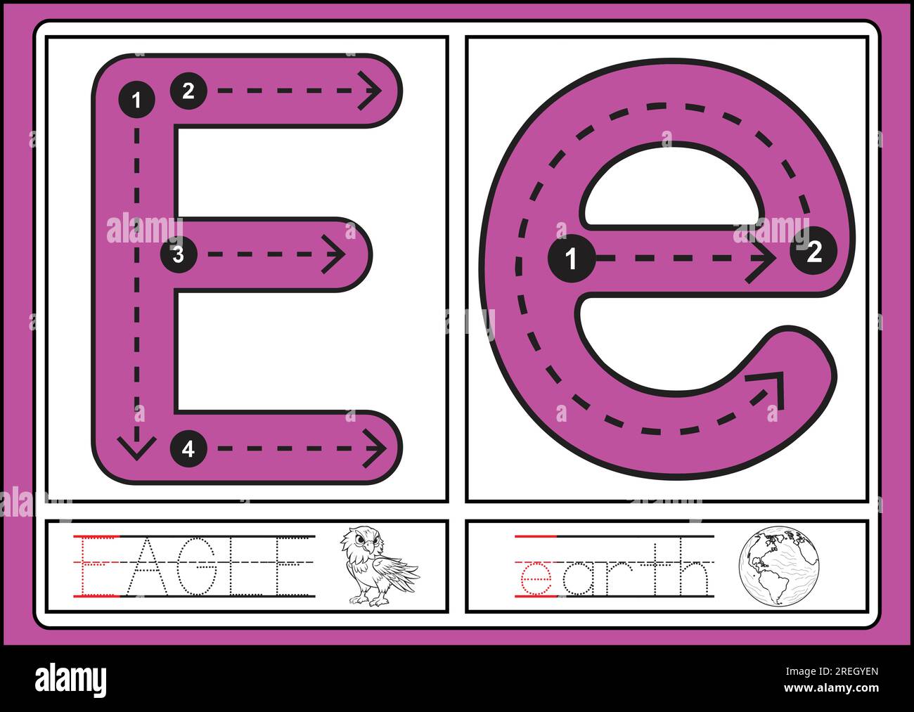 Tracing letter e hi-res stock photography and images - Alamy