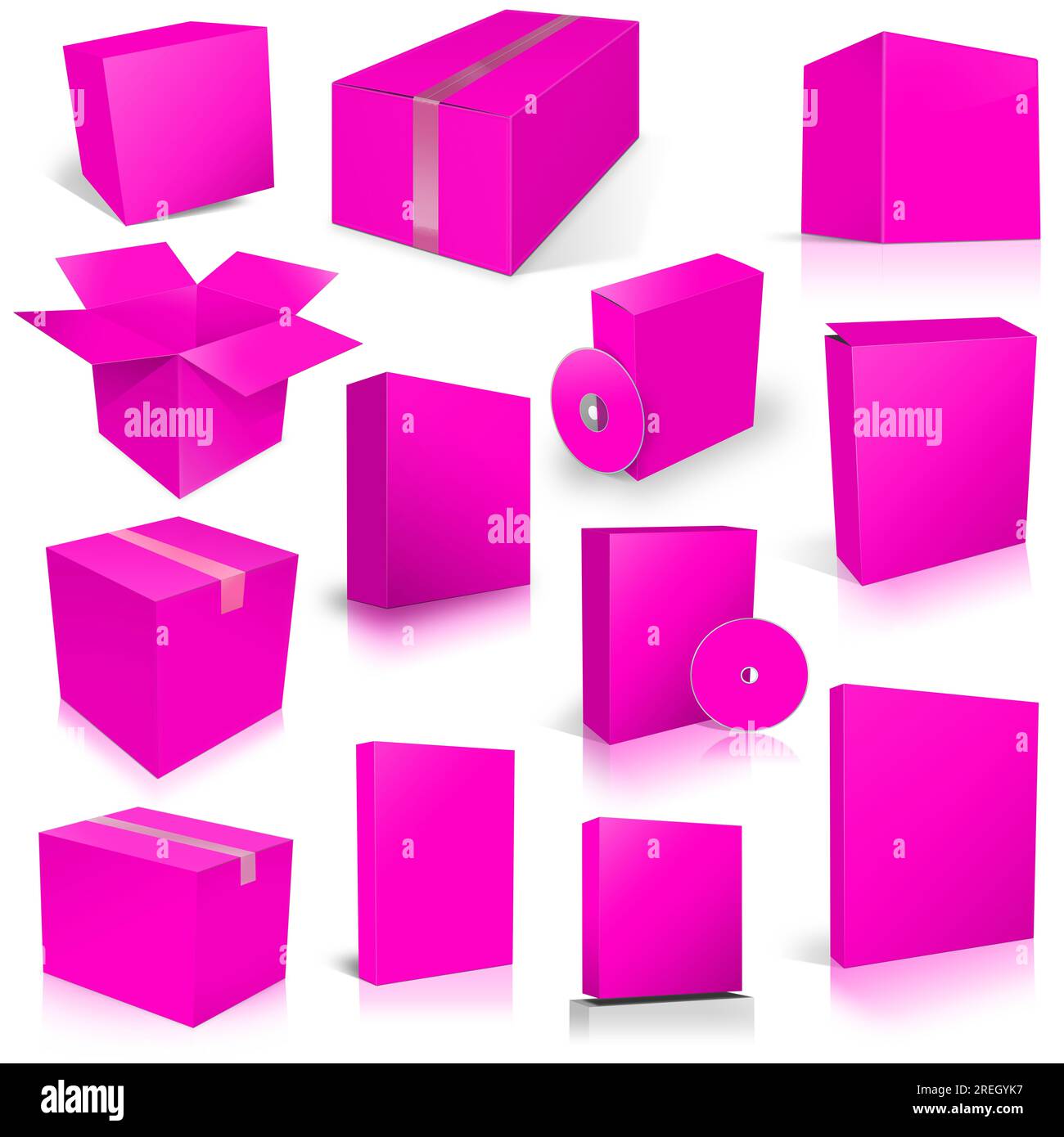 Thirteen Magenta Shipping Box and Software Boxes for layouts and ...