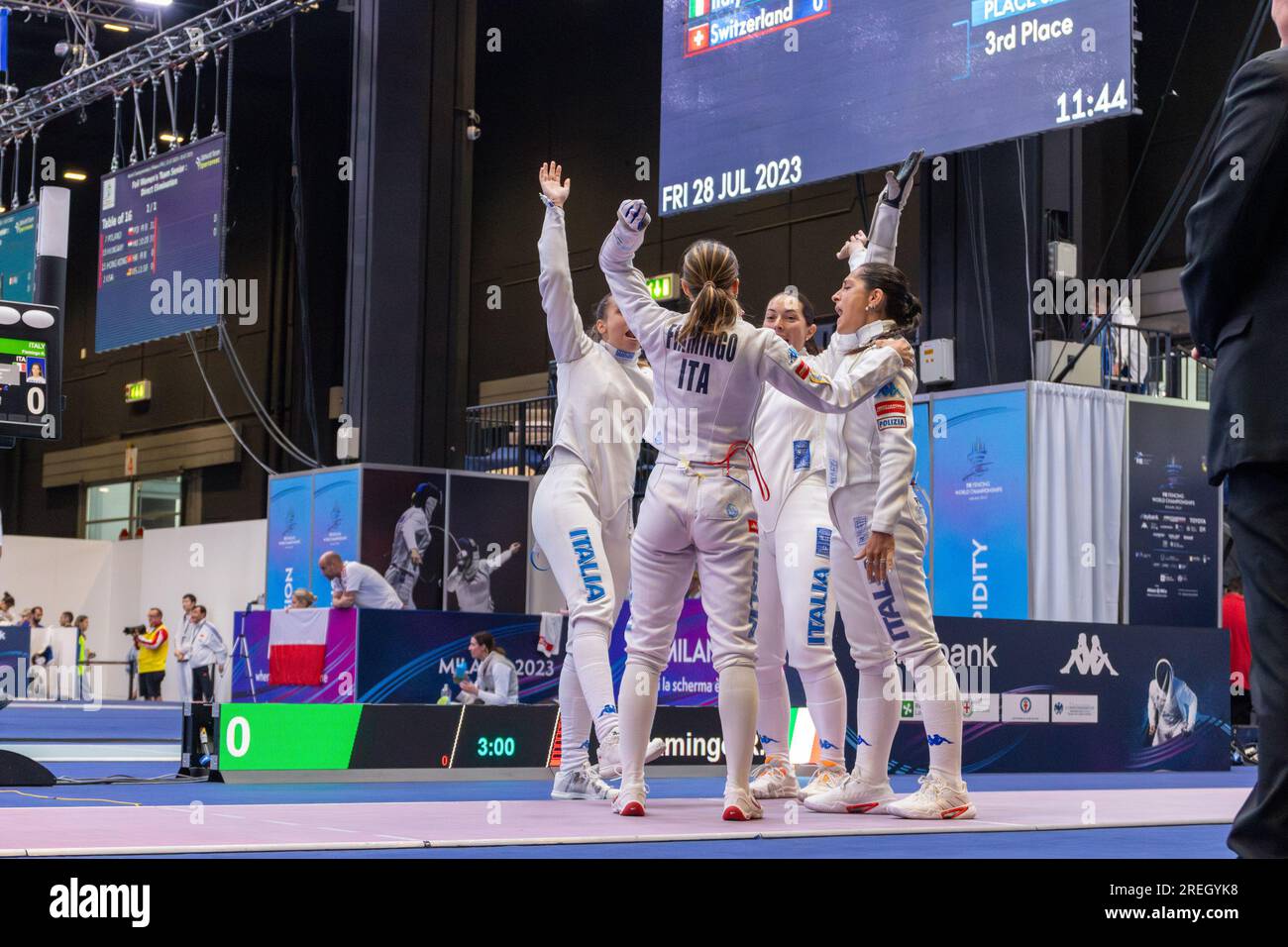 Milan, Italy. 28th July, 2023. Italian Team, Fiamingo Rossella ...